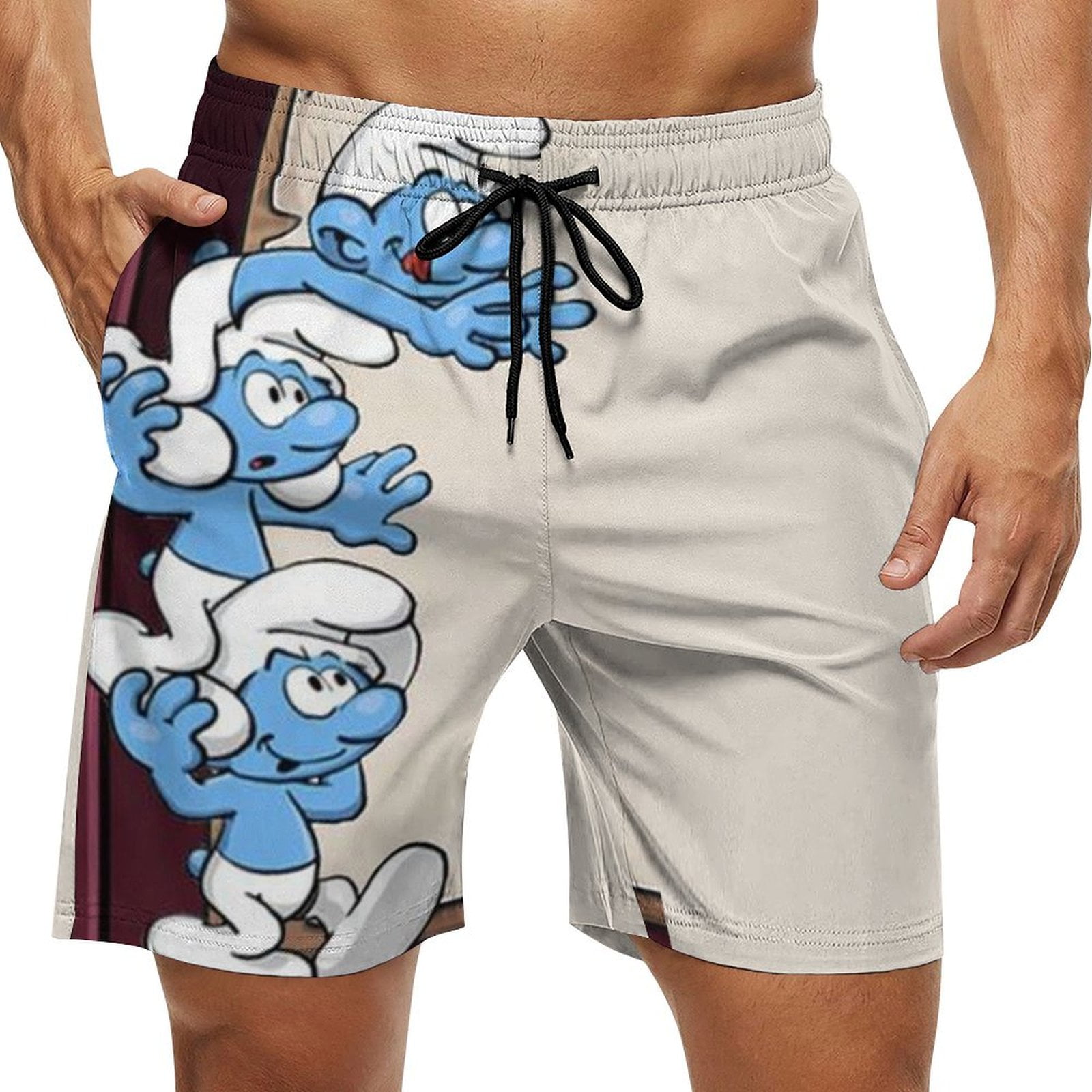 Smurfs Season Men's Quick Dry Swim Shorts with Mesh Lining Loose - Fit ...