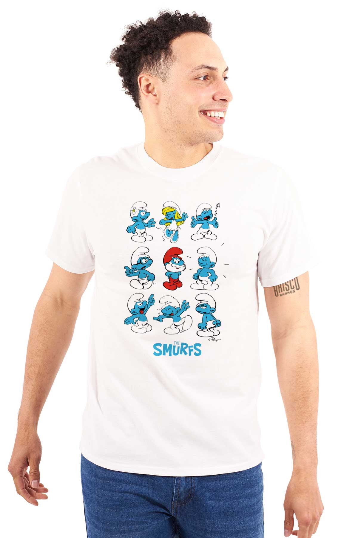 Smurfs Squad Papa Smurfette Cartoon Men's Graphic T Shirt Tees Brisco ...