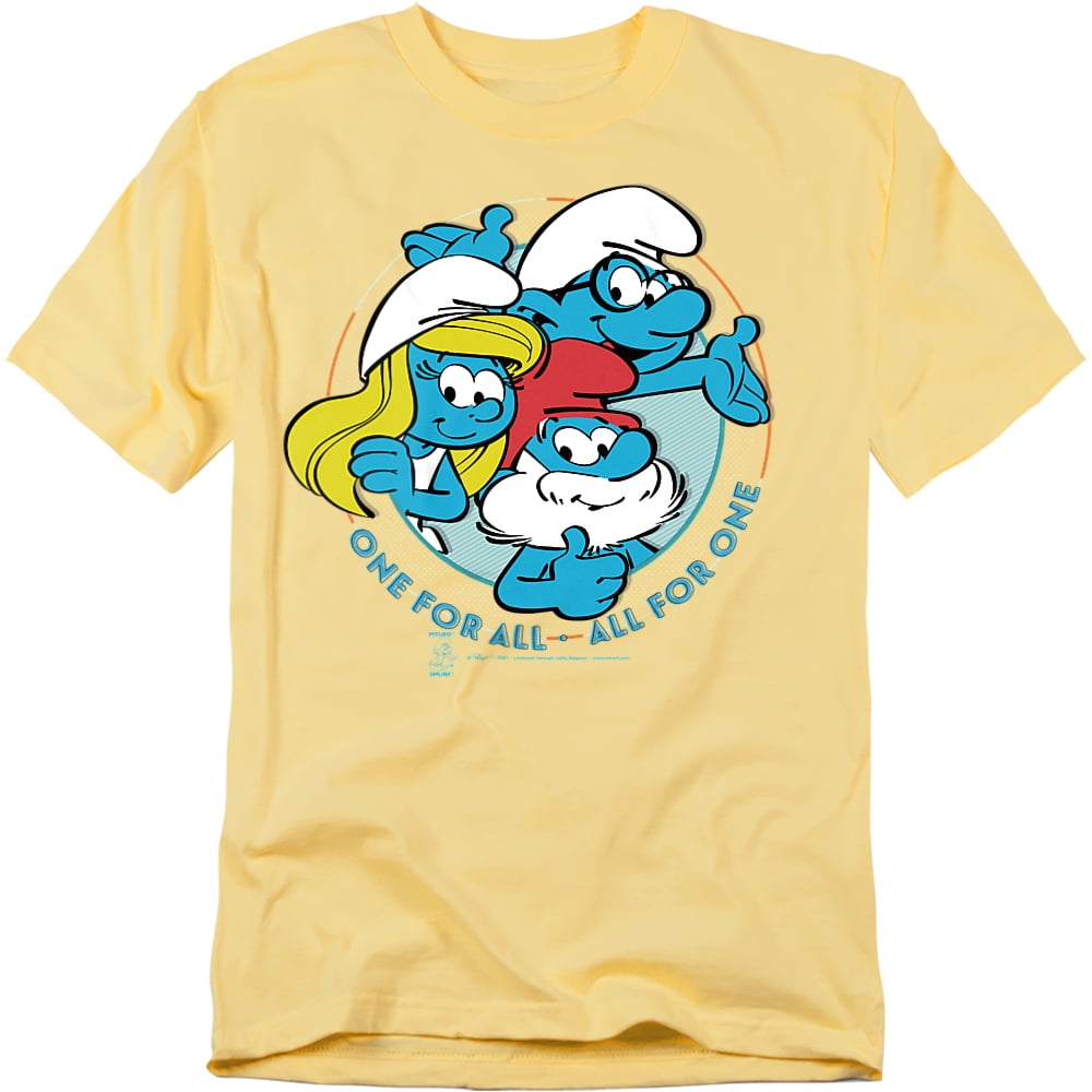 Smurfs T-Shirt Papa Smurf Smurfette All For One Unisex Graphic Tee For ...