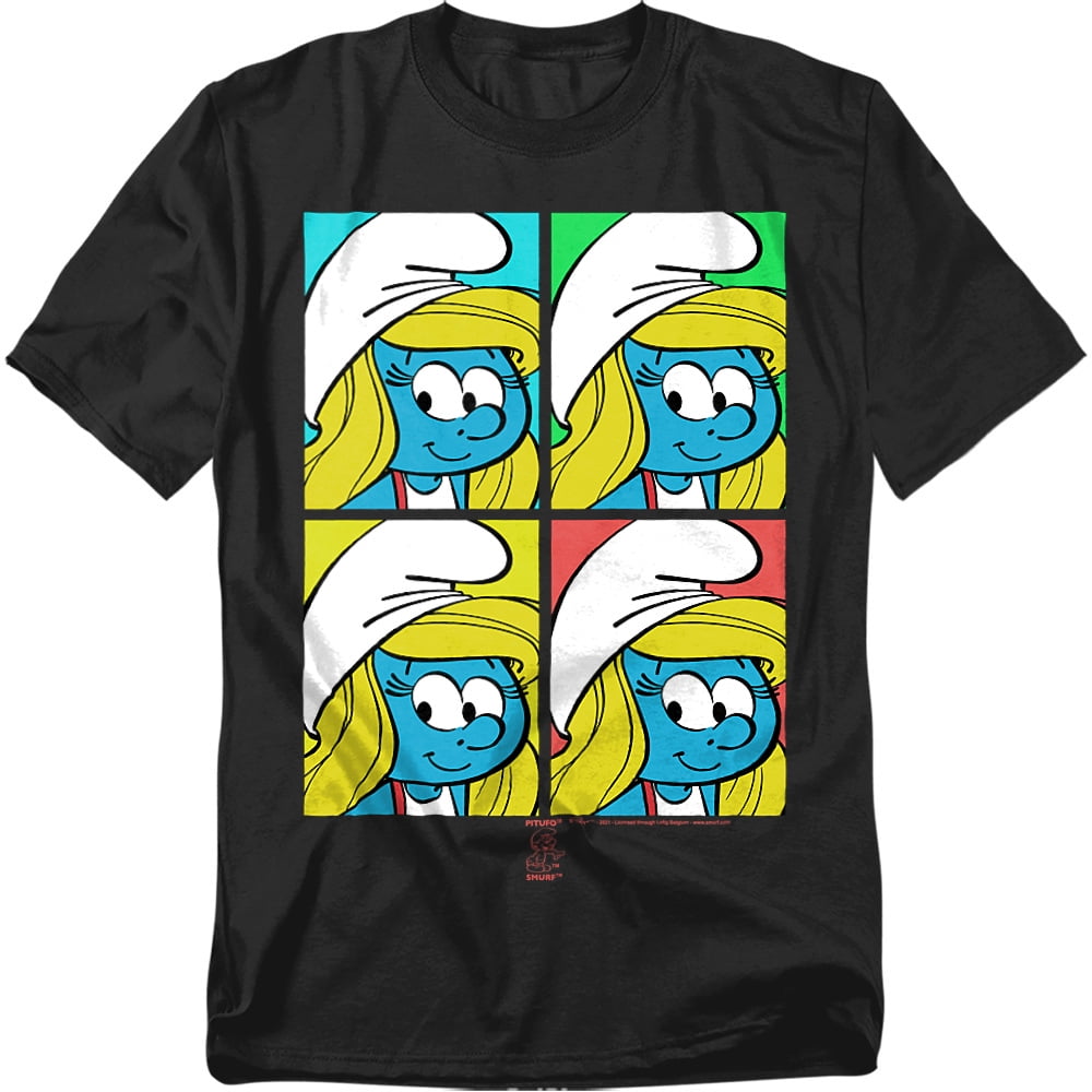 Smurfs T-Shirt Tiles Unisex Graphic Tee For Men & Women Black - Walmart.com