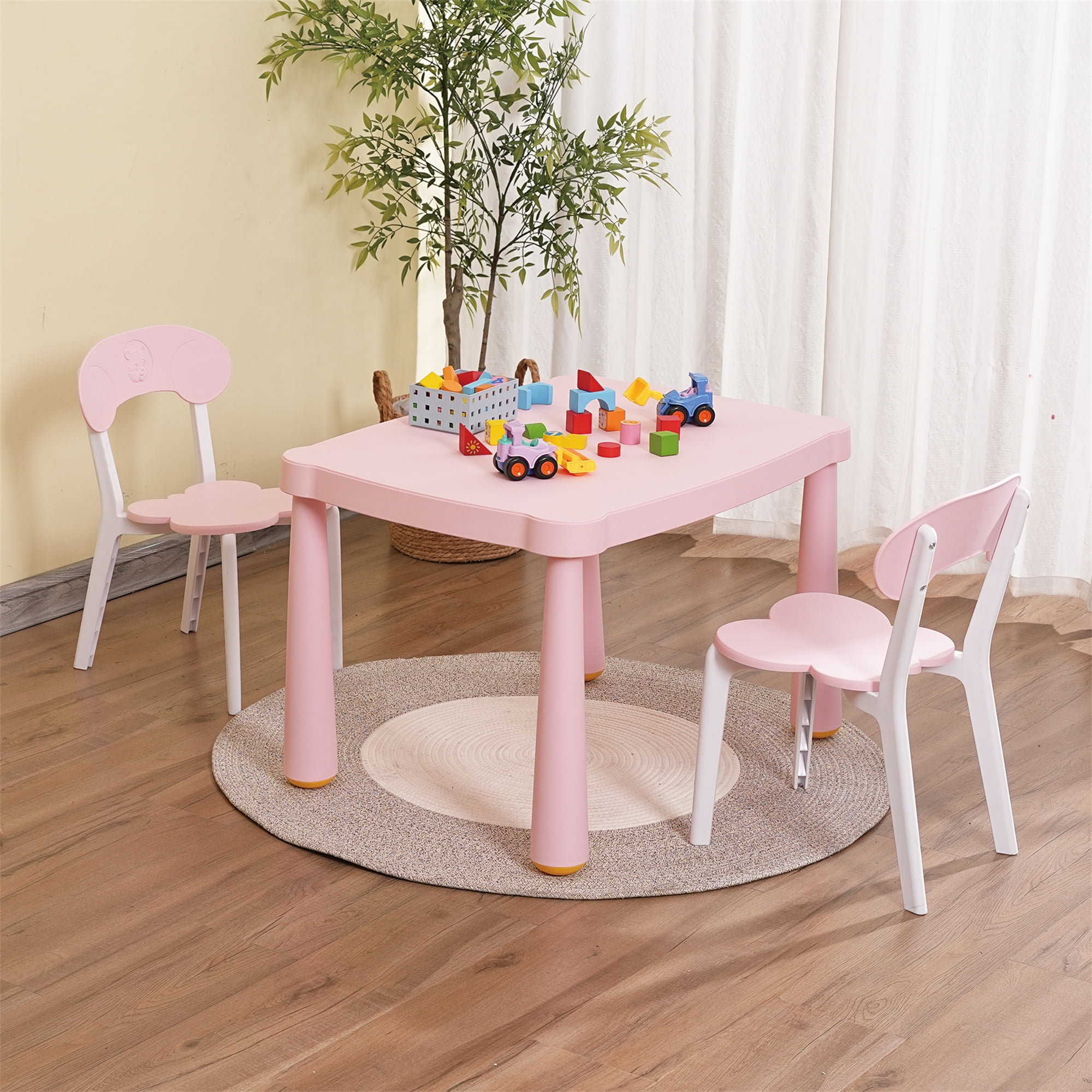 Smuxee Kids Table and Chairs Set with 2 Toddler Chairs and 1 Table ...