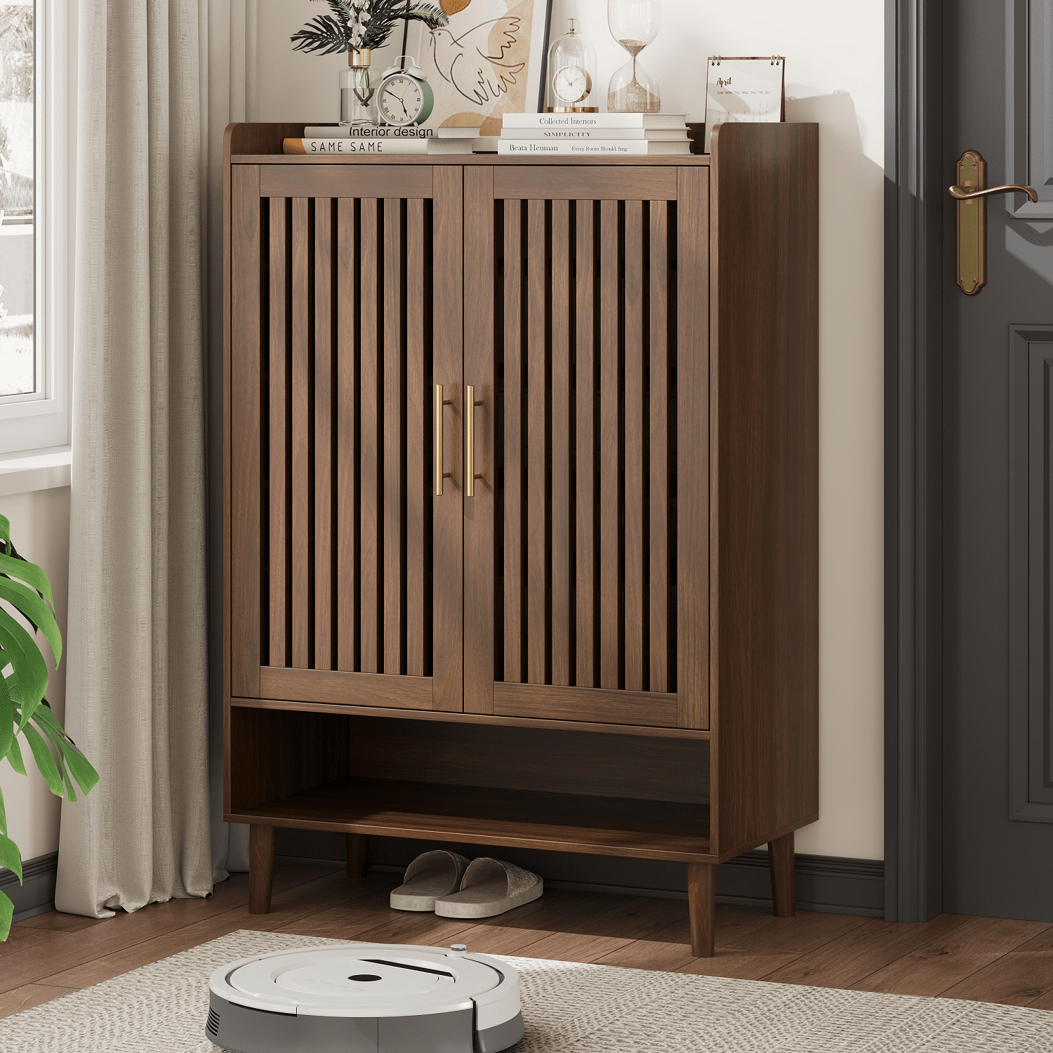 Smuxee Retro Shoe Storage Cabinet with 2 Door,Entryway Freestanding ...