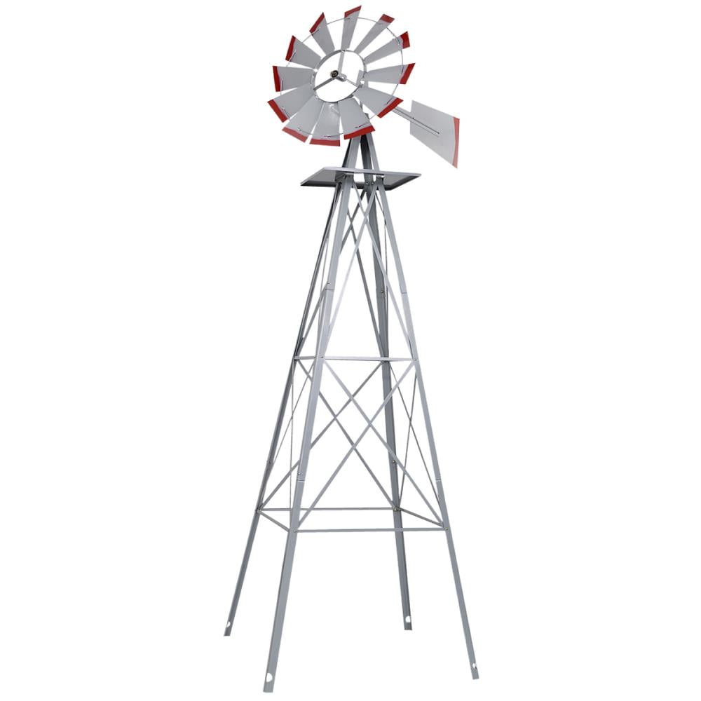 Smv Industries-48AS 8 FT Silver/Red Windmill - Walmart.com