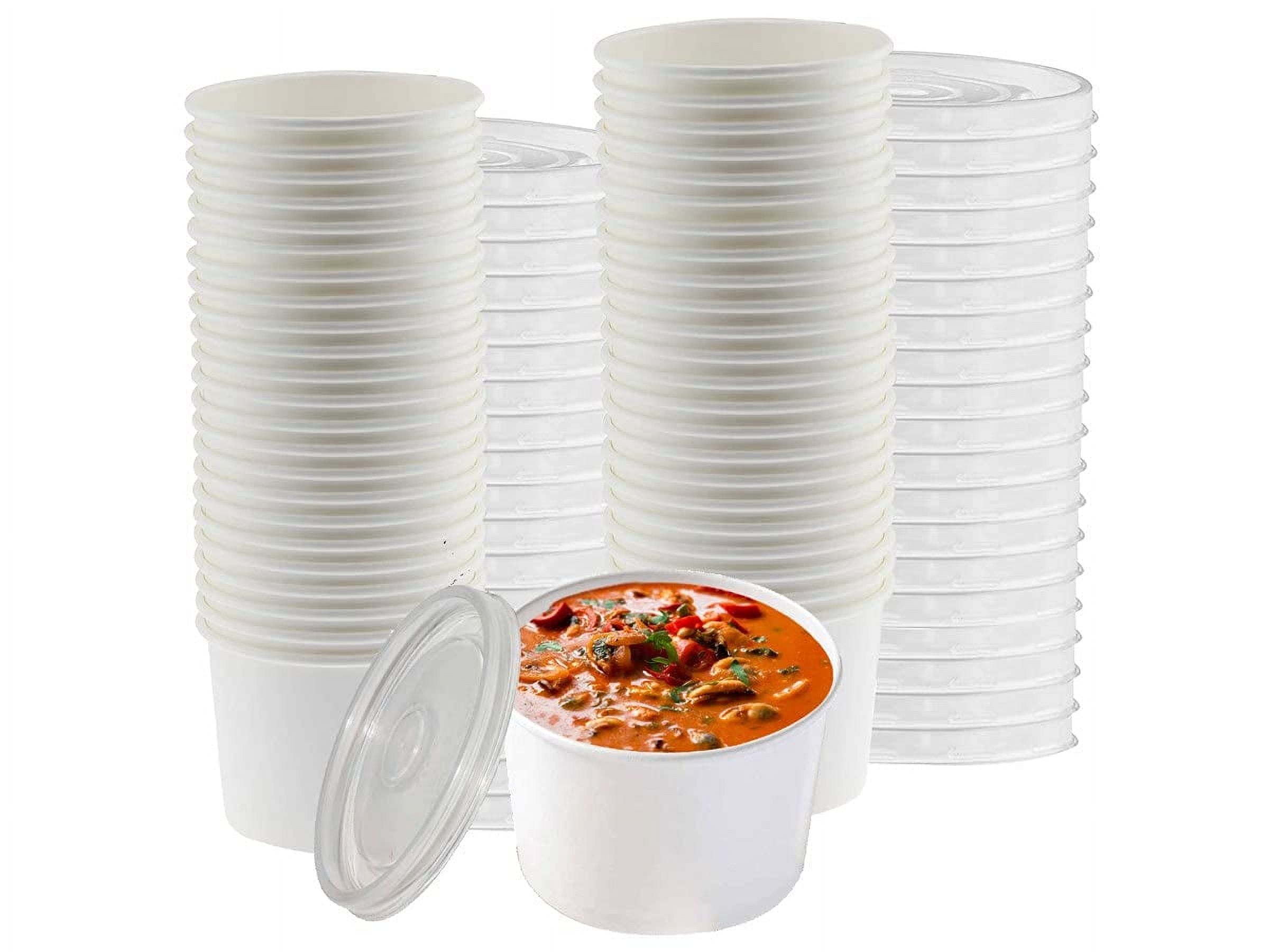 Smygoods 12oz Paper Soup AIF9 Containers With Lids, Disposable Soup ...