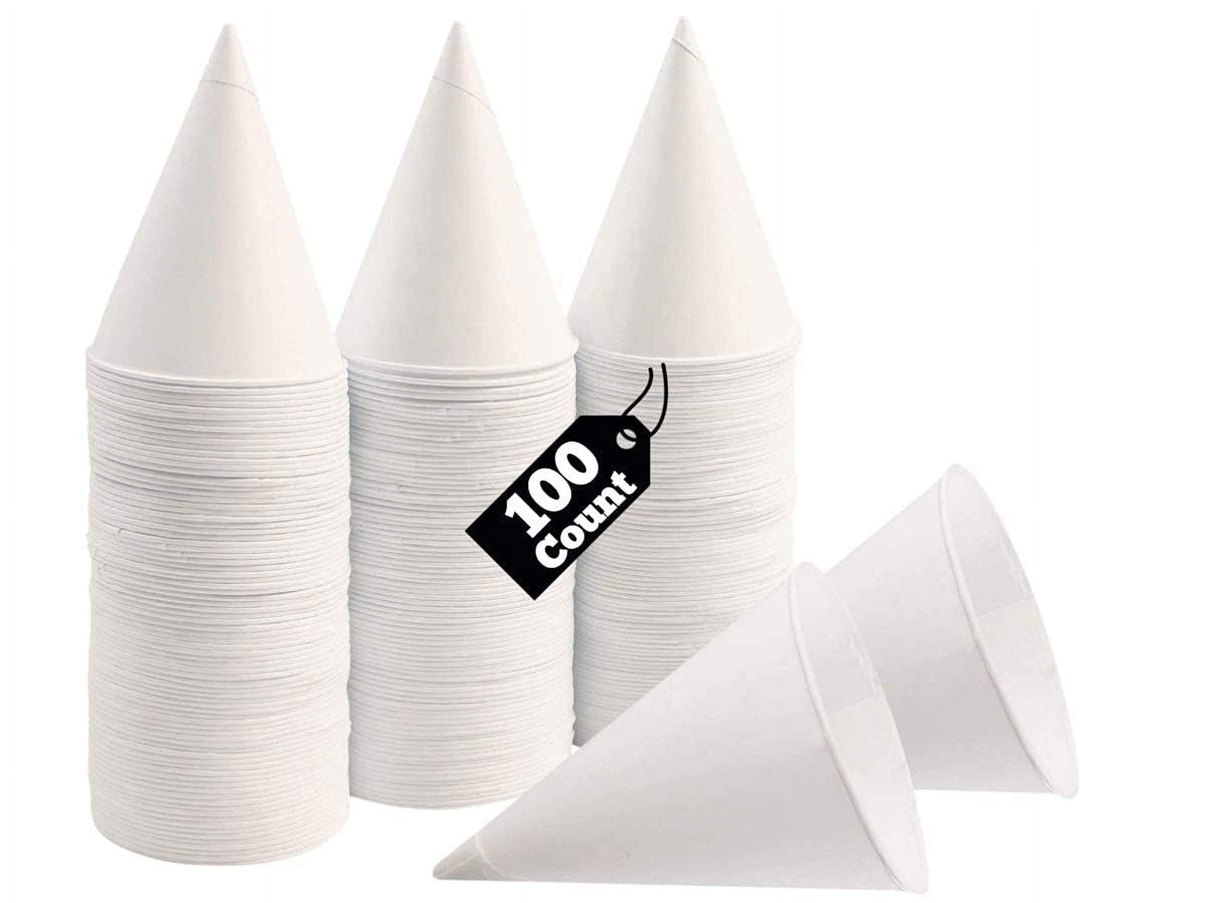 Smygoods Disposable White Paper TSF6 Cone Cups (Pack of 100-4.5 oz) Eco ...
