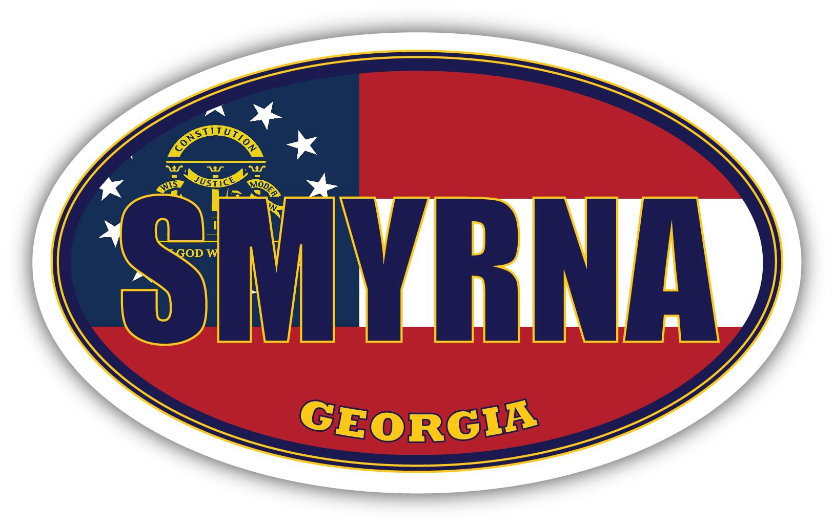 Smyrna City Georgia State State Flag | GA Flag Cobb County Oval State ...