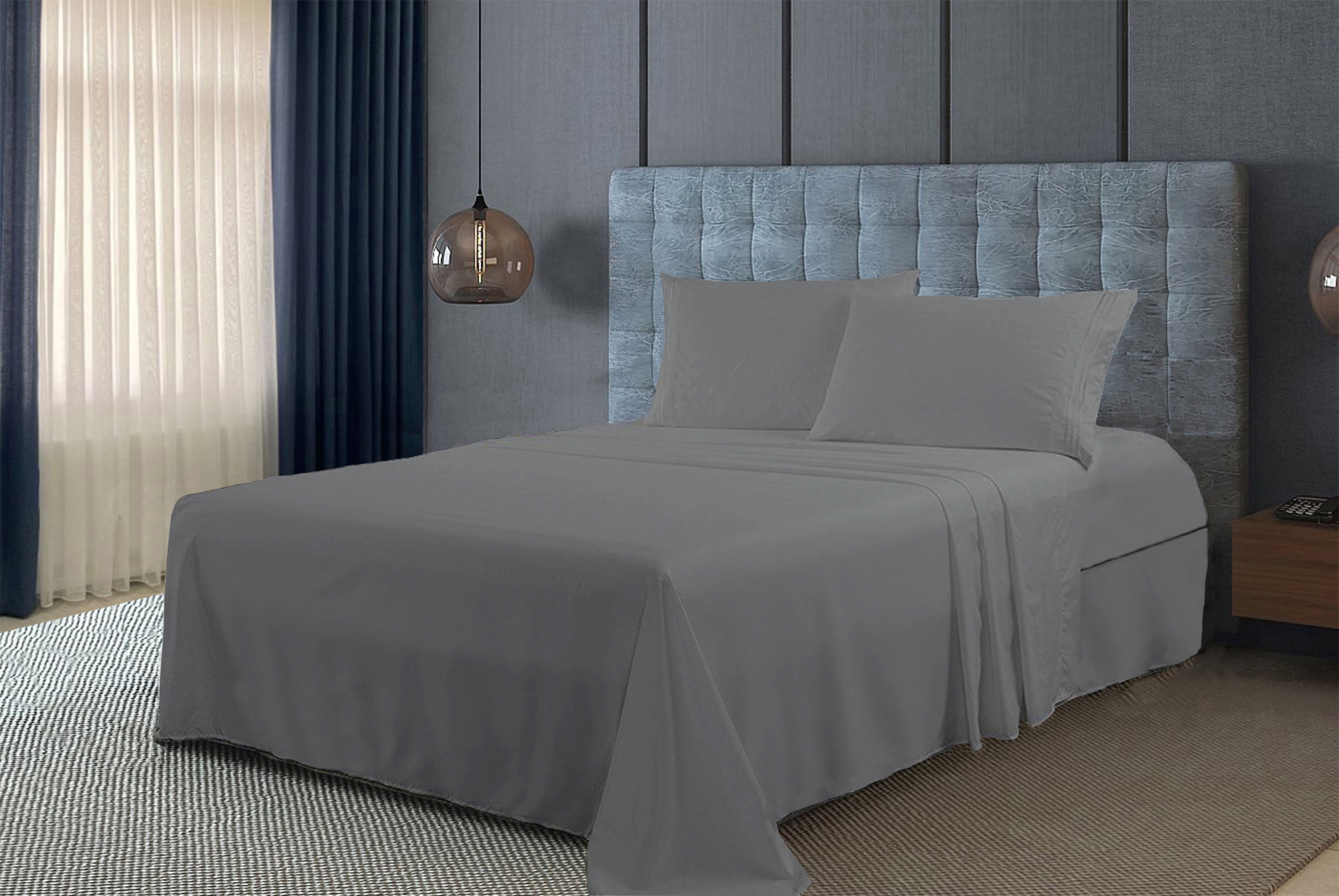Smyrna King and California King Bamboo Rayon Sheets Set, Gray, Deep ...