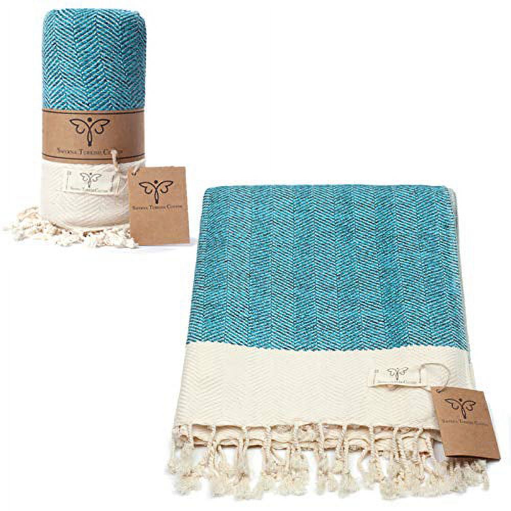 Smyrna Original Turkish Throw Blanket Herringbone Series | 100% Cotton ...