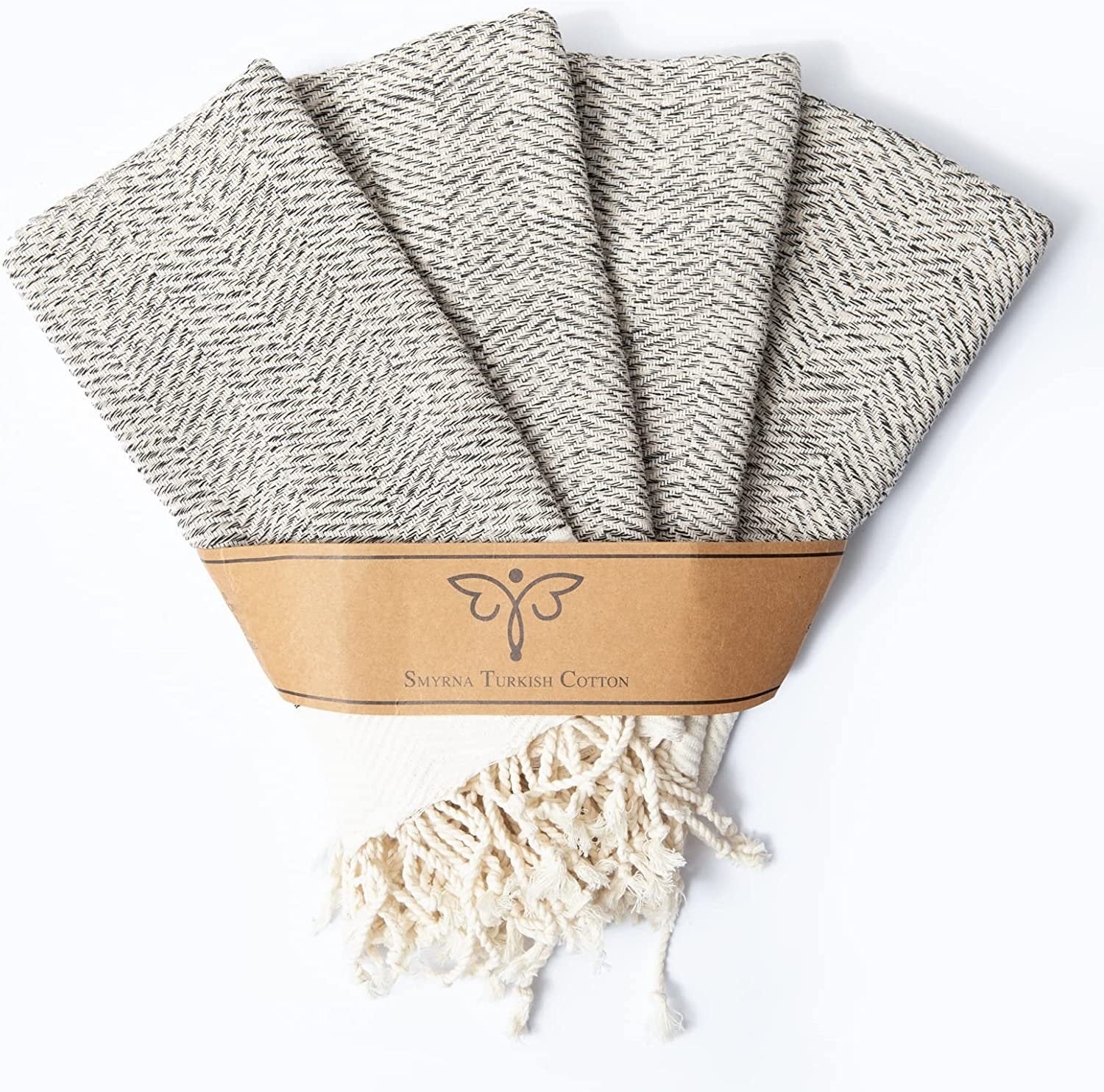 Smyrna Turkish Cotton Kitchen Dish Towels Herringbone Series Pack of 4 ...
