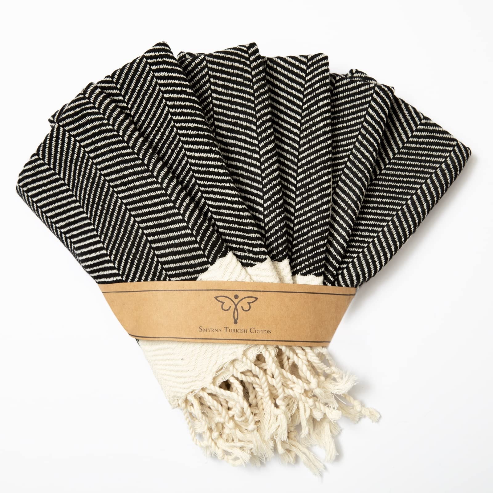 Smyrna Turkish Cotton Kitchen Dish Towels Herringbone Series Pack of 6 ...