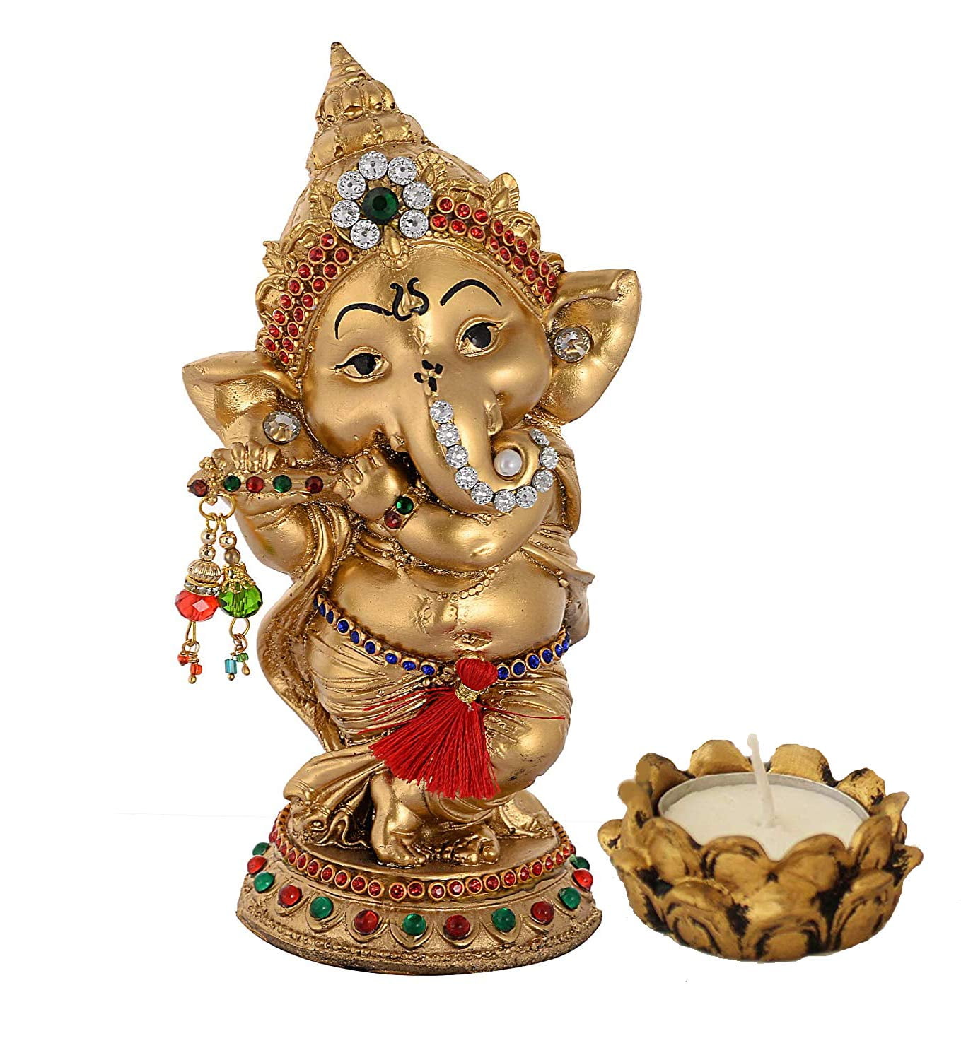 Sn Handicrafts Polyresin Lord Ganesha Idol - Statue Showpiece- Golden ...