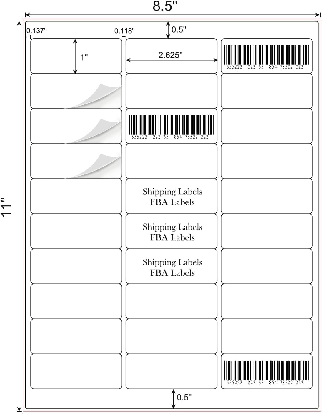 SnD Plus 1" x 2-5/8" Address Labels 3000 Labels Sticker Paper for Laser ...