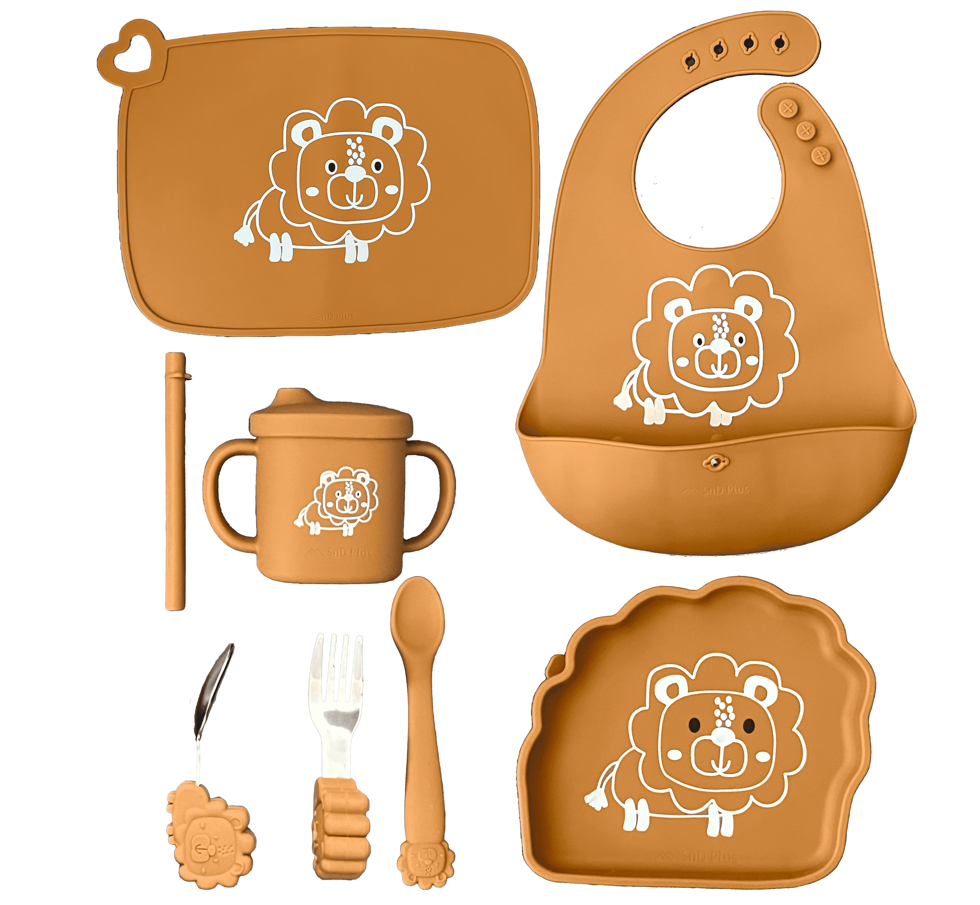 SnD Plus Silicone Baby Feeding Set – 8 PCS Toddler Self-Feeding Set ...