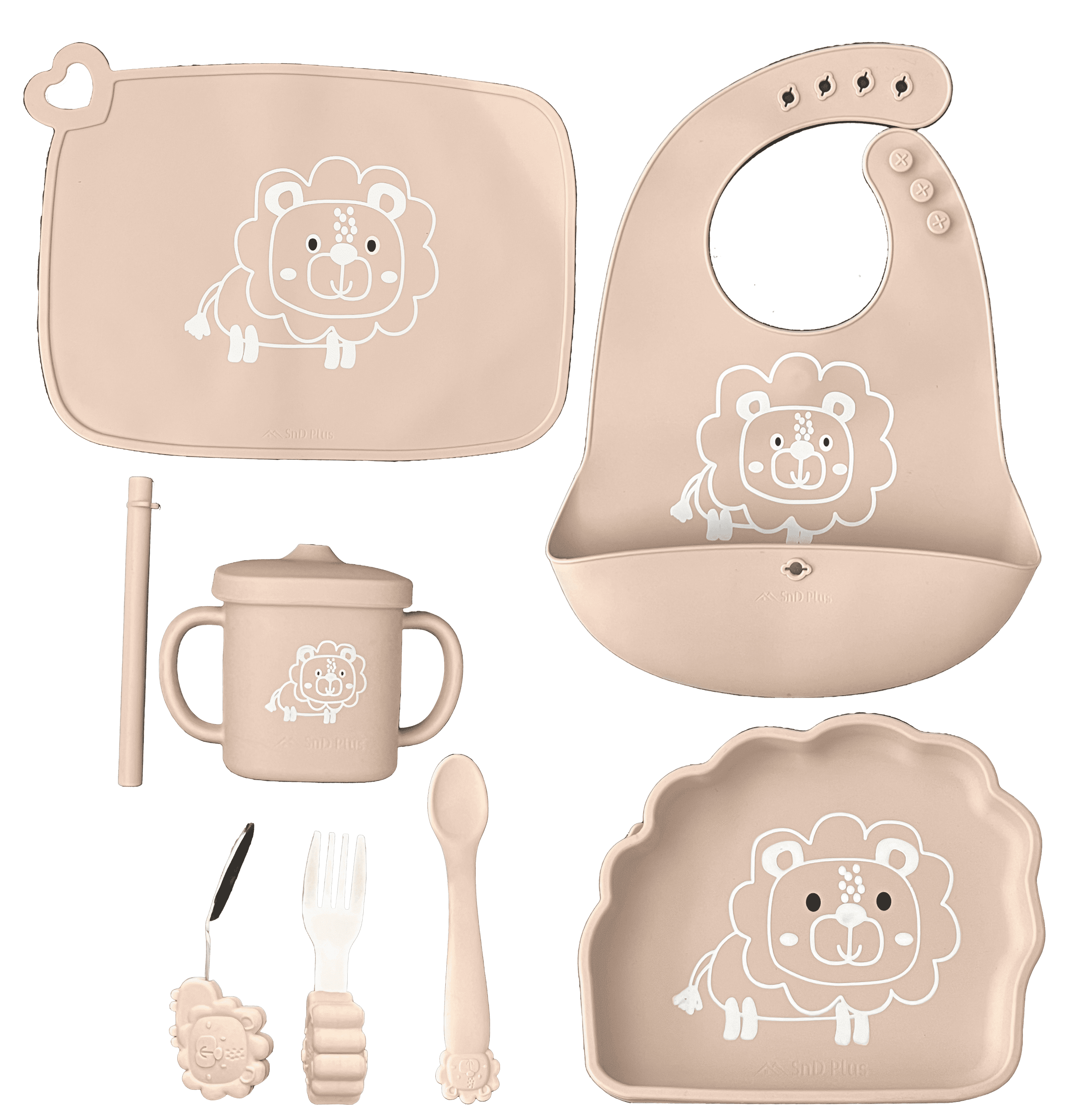 SnD Plus Silicone Baby Feeding Set – 8 PCS Toddler Self-Feeding Set ...