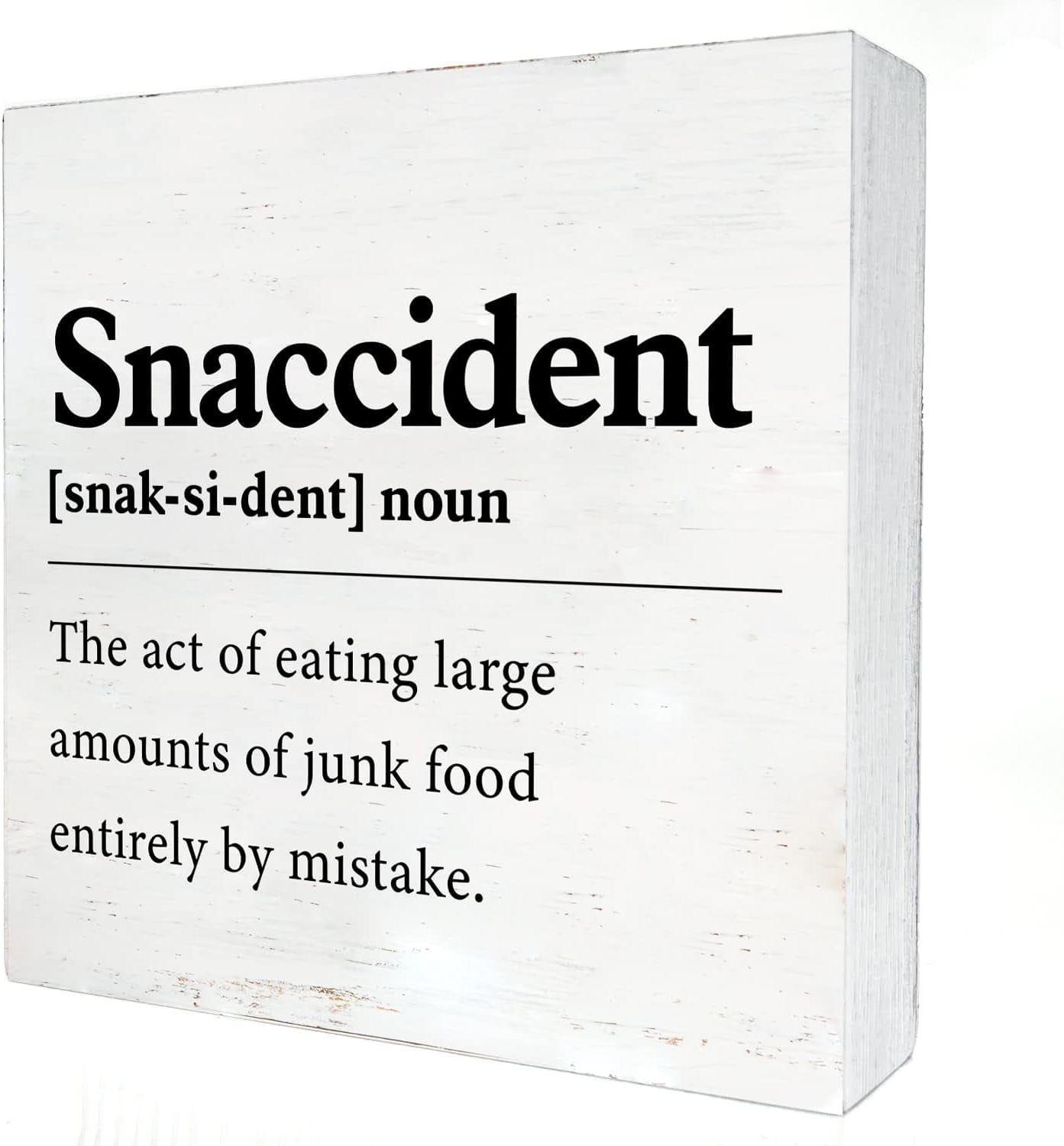 Snaccident Definition Wooden Box Sign With Saying Desk Decor 5 X 5 Inch ...