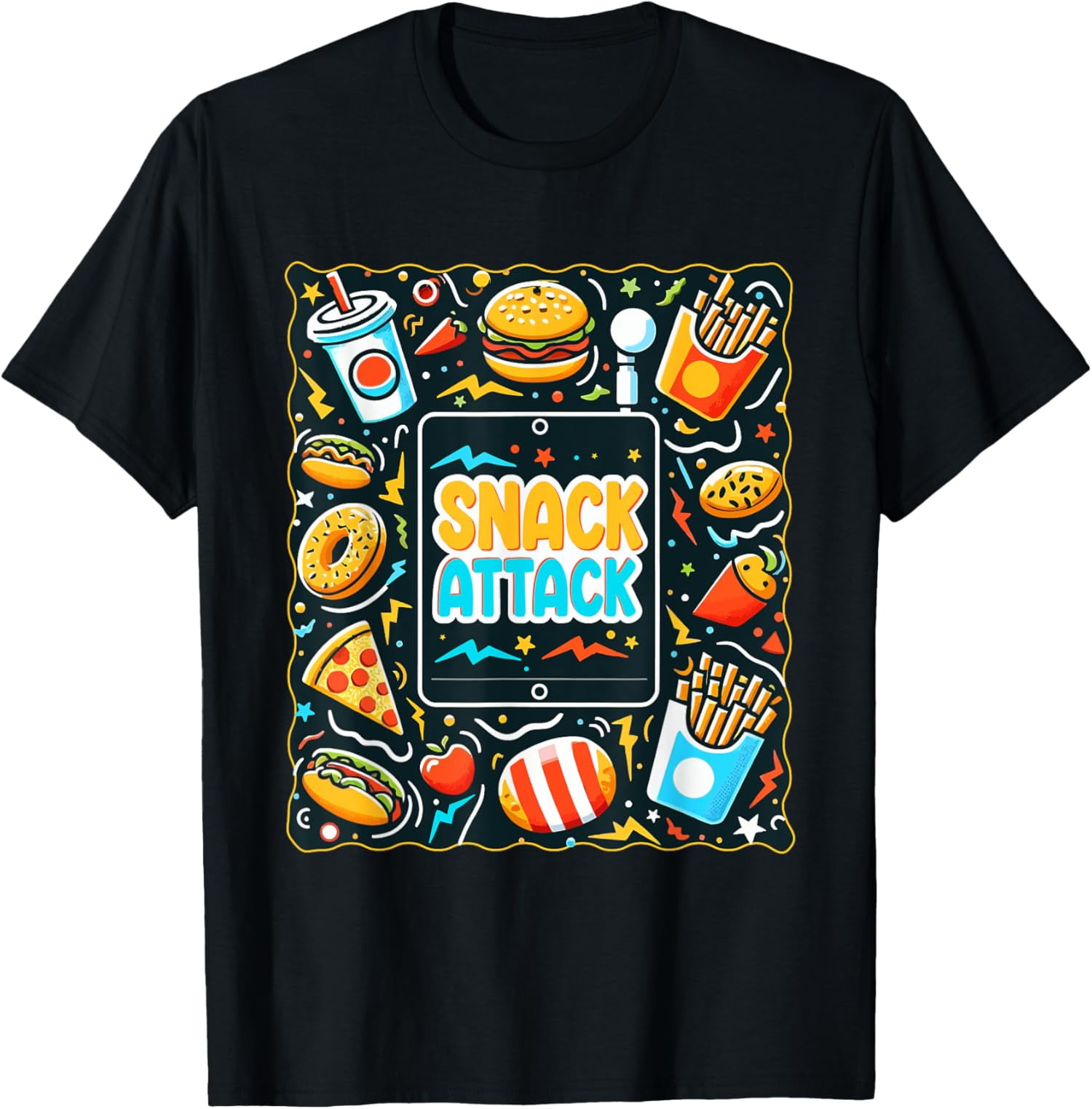 Snack Attack Gadgets & Fast Food T-Shirt - Walmart.com