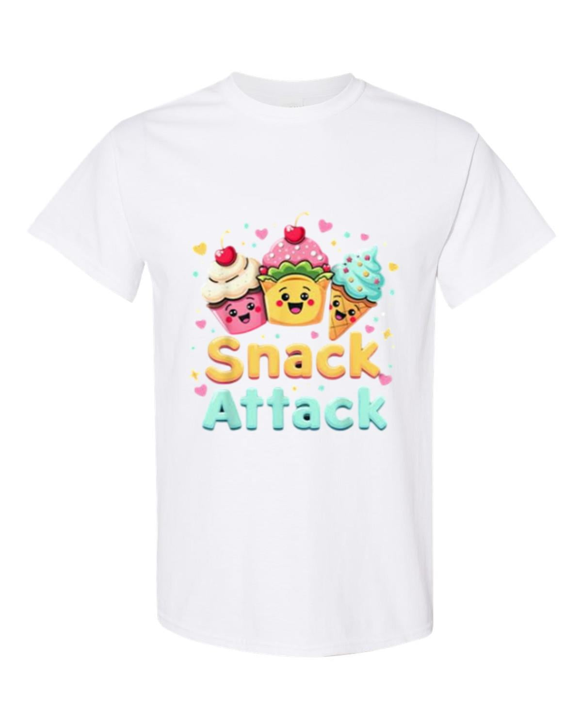 Snack Attack Kawaii Cute Food Lovers Funny Quote Expression Art T-Shirt ...