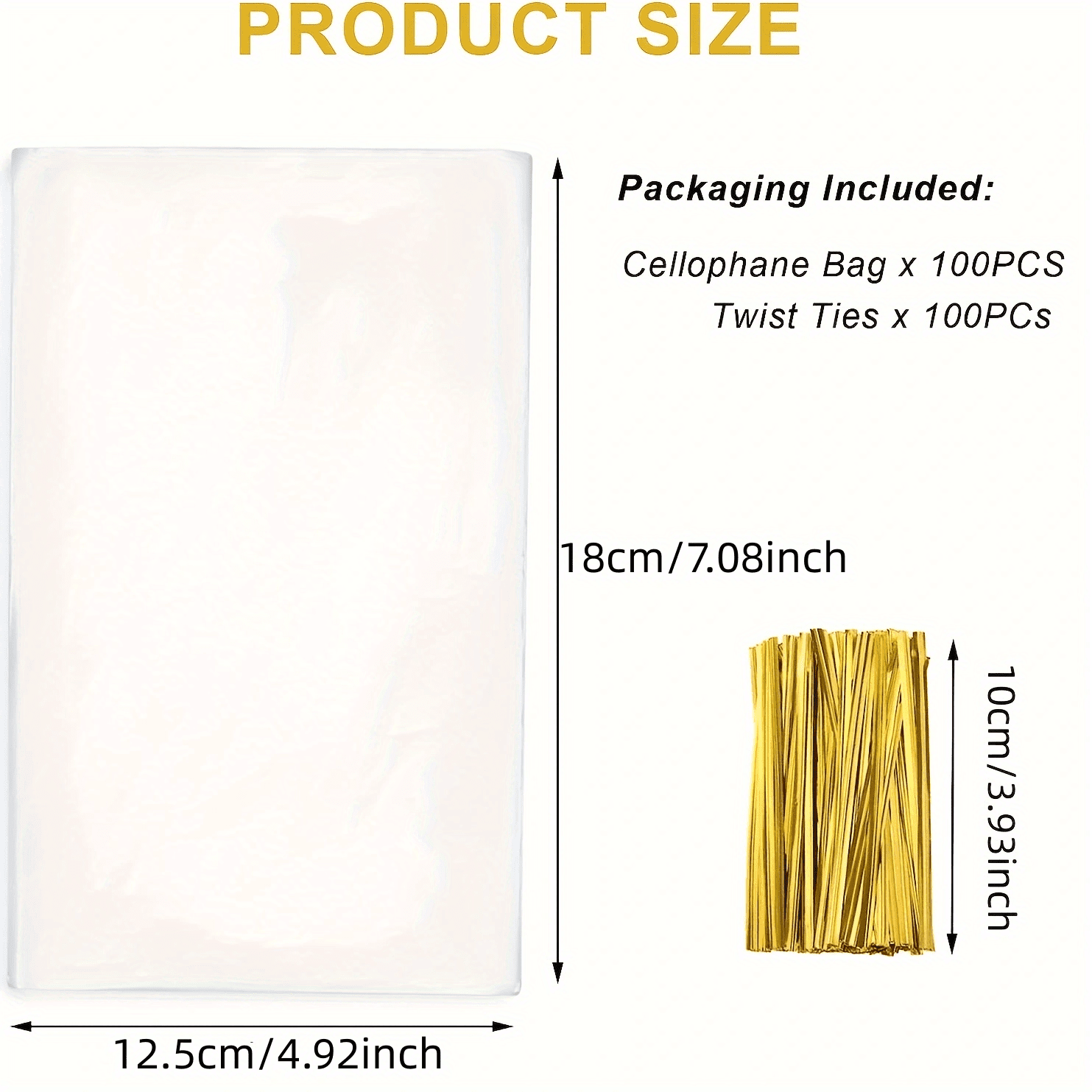 Snack Bags with 100pcs Cable Ties - Reusable, Handicraft OPP Plastic ...