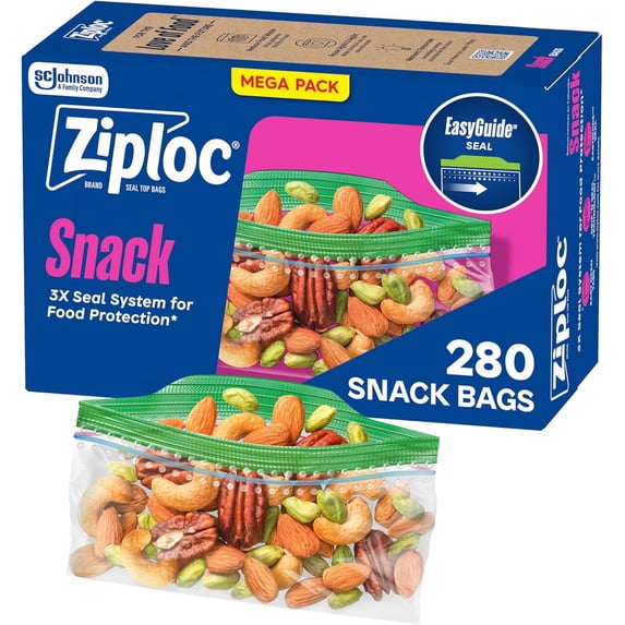 Snack Bags with EasyGuide Texture, Small Plastic Storage Bags with Grip ...