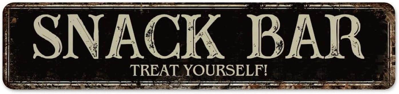 Snack Bar 4"x16" Metal Signs Rustic Garden Dorm Front Door Home Decor ...