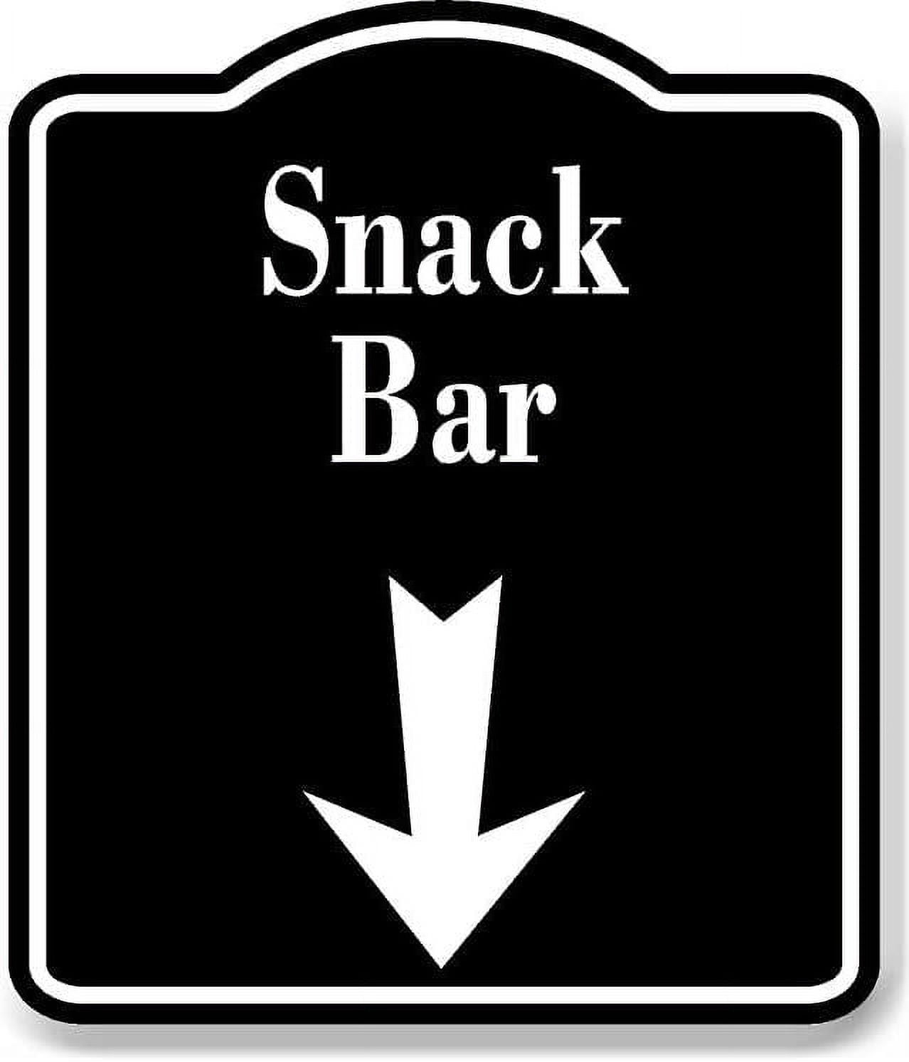 Snack Bar Down Arrow BLACK Aluminum Composite Sign, 8.5"x10" - Walmart.com