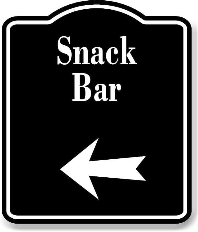 Snack Bar Left Arrow BLACK Aluminum Composite Sign, 8.5"x10" - Walmart.com