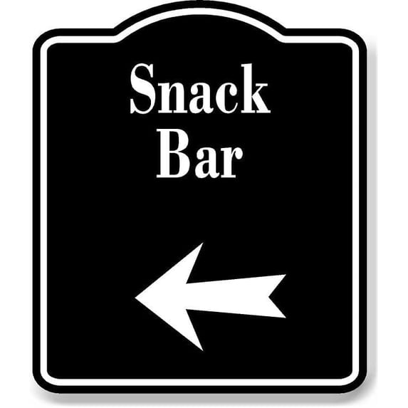 Snack Bar Left Arrow BLACK Aluminum Composite Sign, 8.5"x10" - Walmart.com