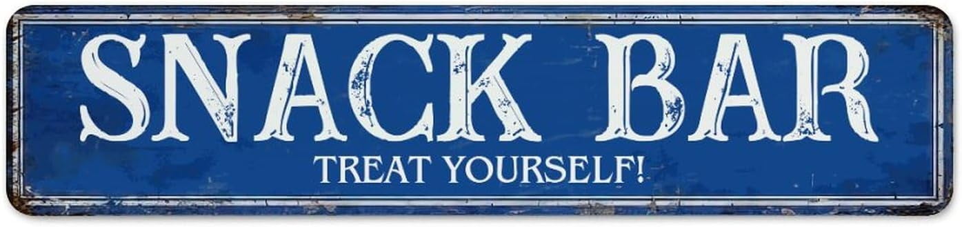 Snack Bar Metal Signs Outdoor Entryway Signs Baby Shower Buffet Man ...