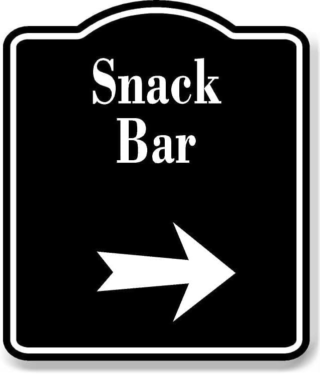 Snack Bar Right Arrow BLACK Aluminum Composite Sign, 8.5"x10" - Walmart.com