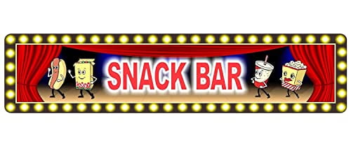 Snack Bar Sign - Personalized Movie Theater Snack Bar Wall Decor, Retro ...