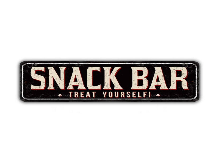 Snack Bar Street Sign Treat Yourself Vintage Retro Patio Home Décor ...