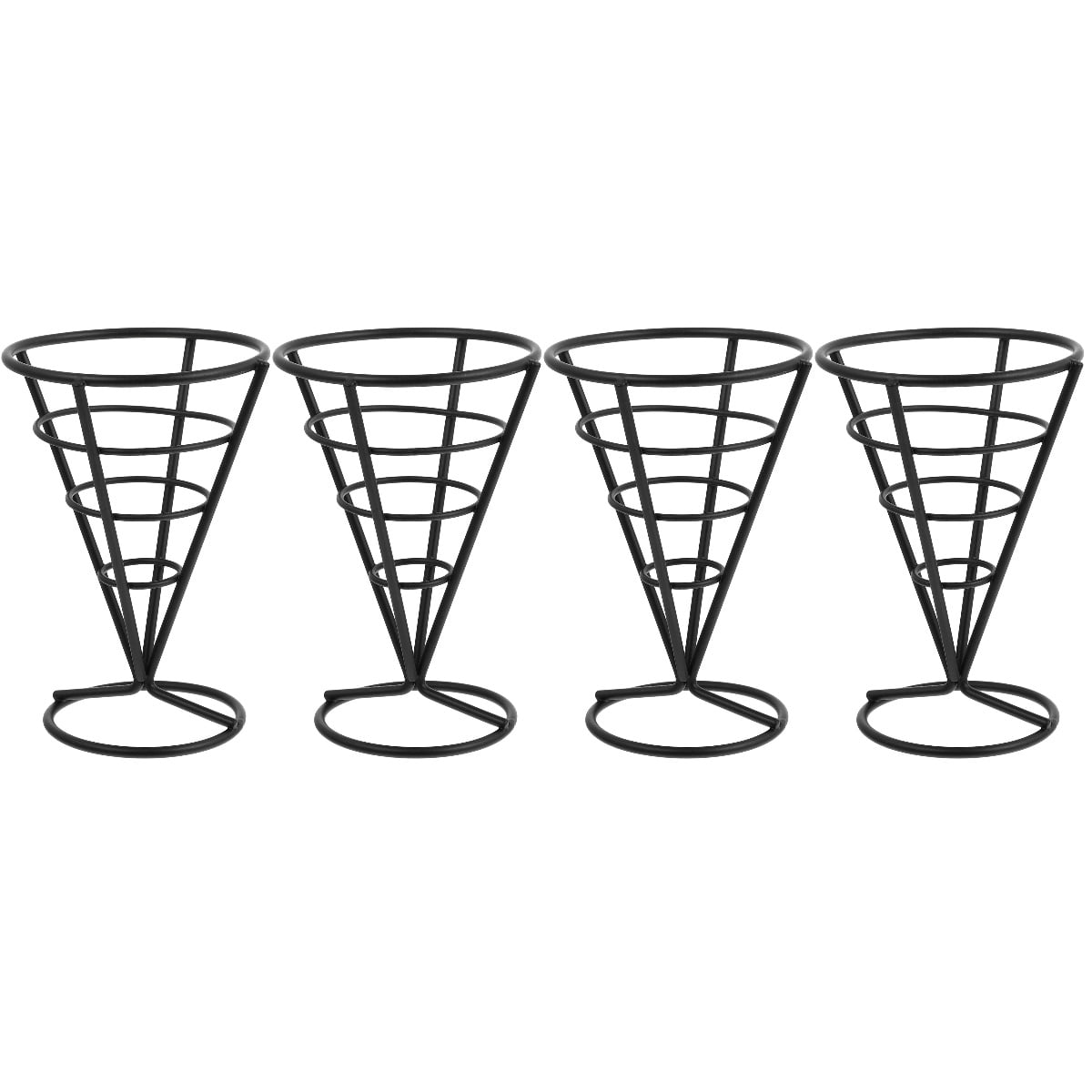 Snack Basket 4 Pc Food Frying Cone Wire French Fries Display Shelves ...