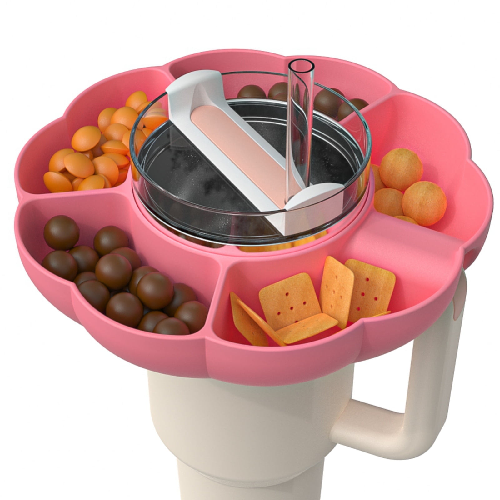 Snack Bowl for Stanley 40 oz Tumbler with Handle, Tumbler Snack Tray Compatible with Stanley Cup ...