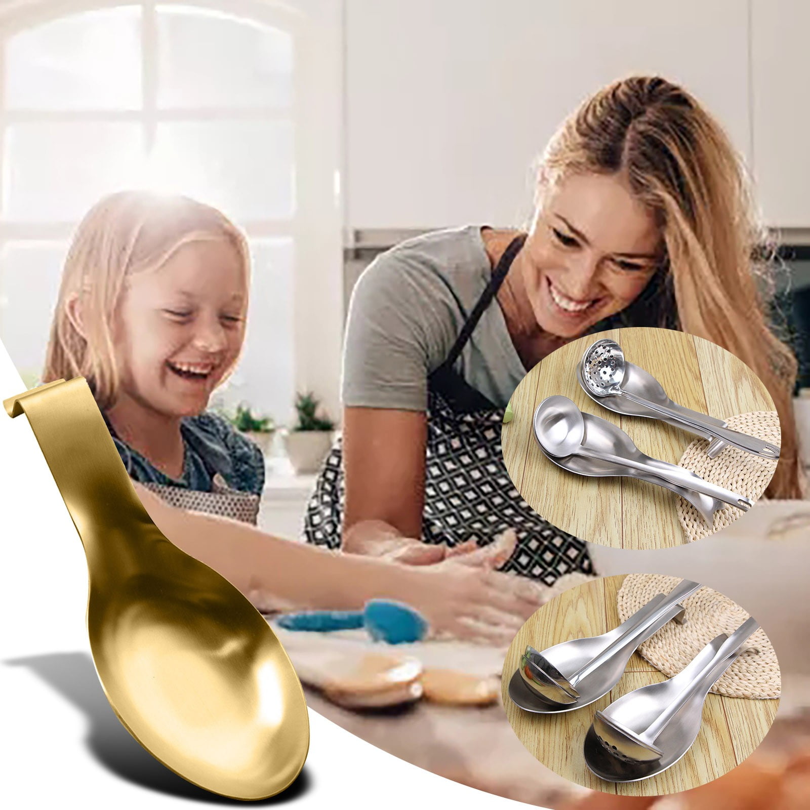 Snack Bowls Stainless Steel Spoon Rest,Spatula Ladle Holder, Stainless ...