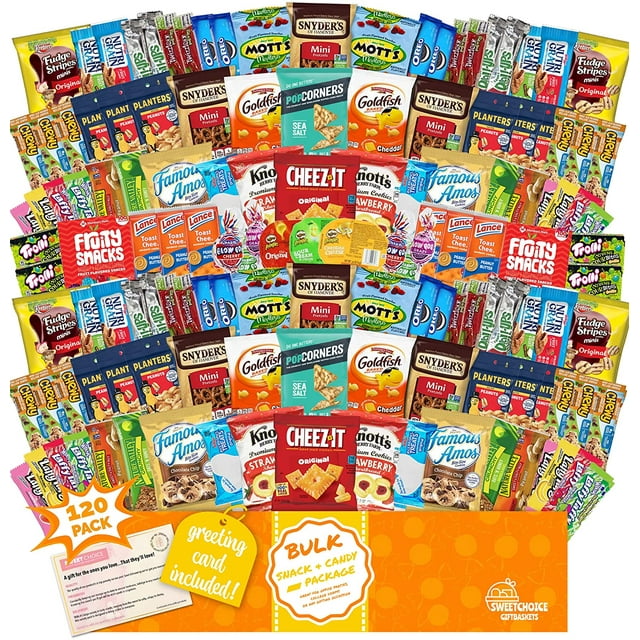 Snack Box Care Package (120 Count) Variety Snacks Easter candy Gift Box ...