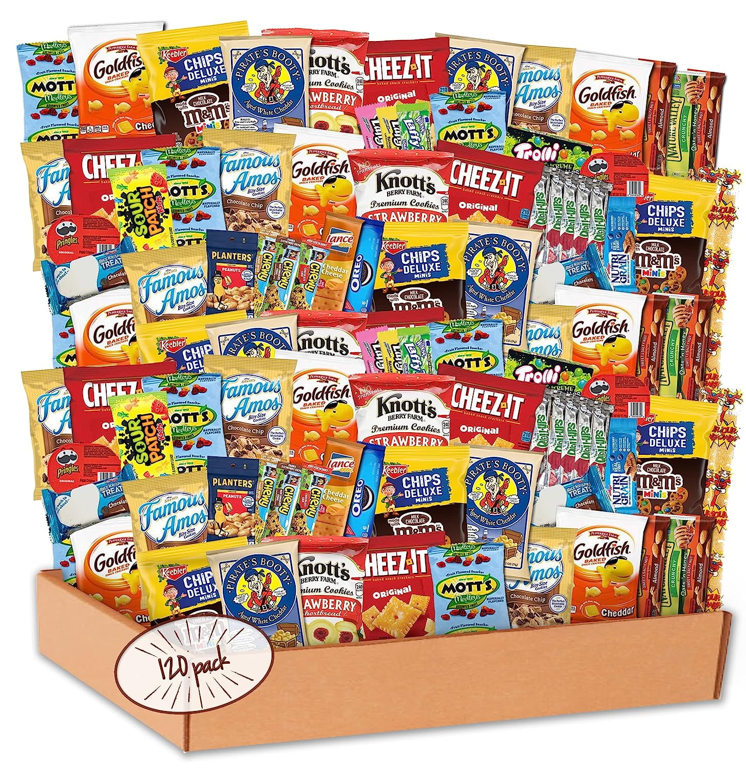 Snack Box Care Package (120 Count) candy Variety Snacks Gift Box ...