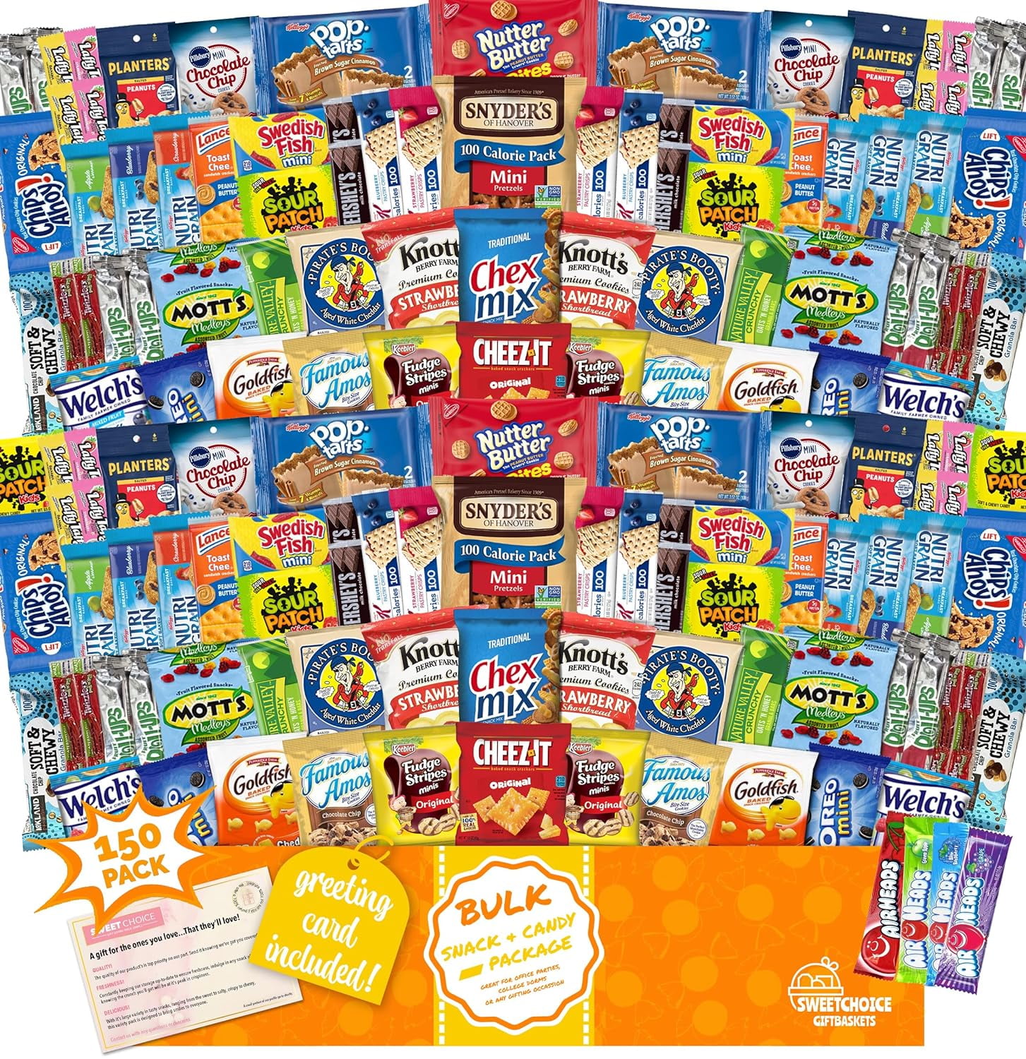 Snack Box Care Package (150) Variety Snacks Gift Box Bulk Snacks ...