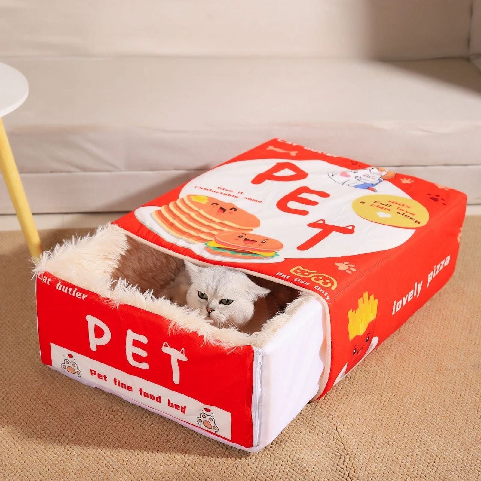 Snack Box Cat Litter Pet Cat and Dog Bed Rectangular Fully Enclosed ...