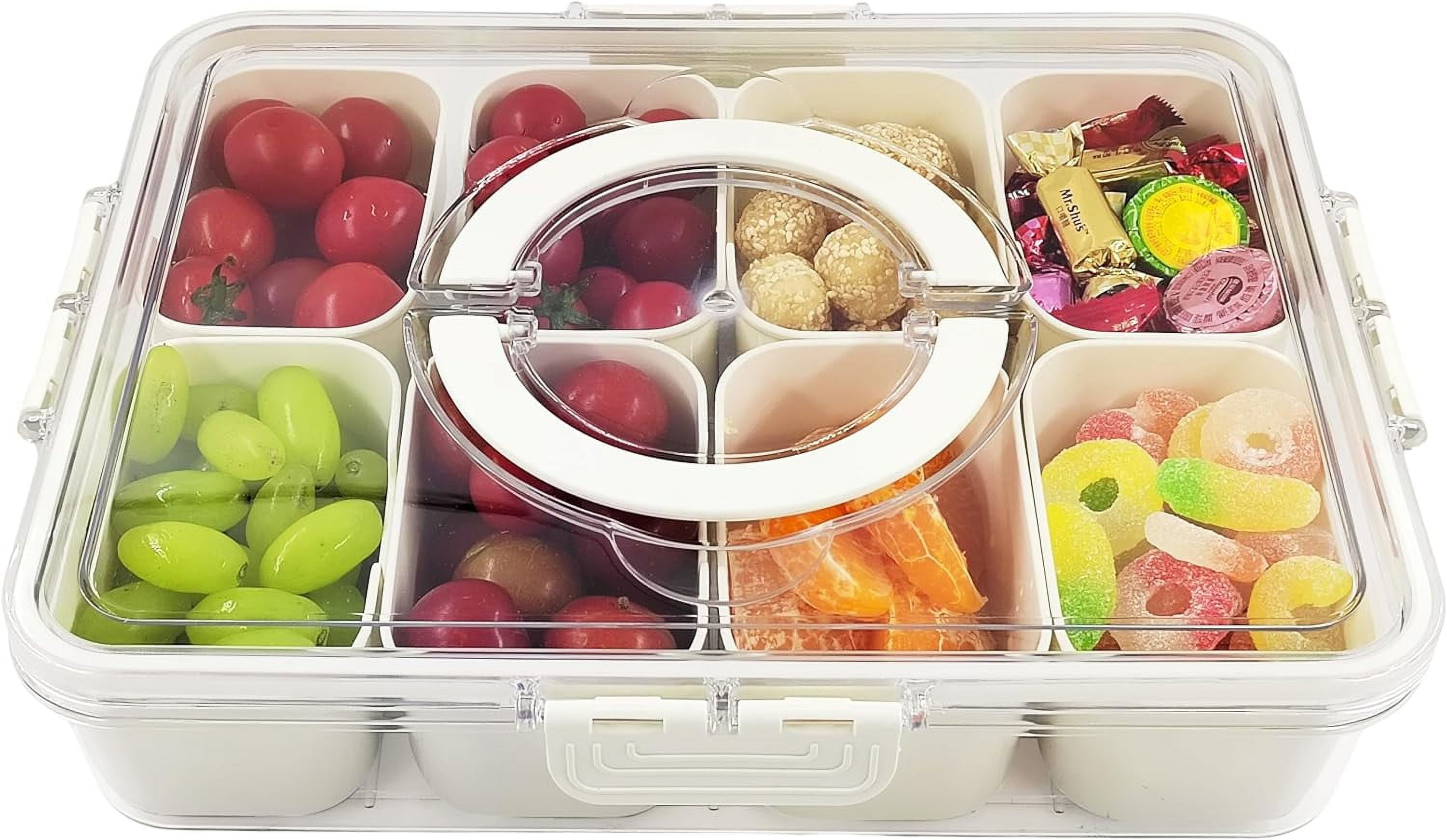 Senya Snack Box Container, 2 Pack Divided Serving Tray with Lid and ...