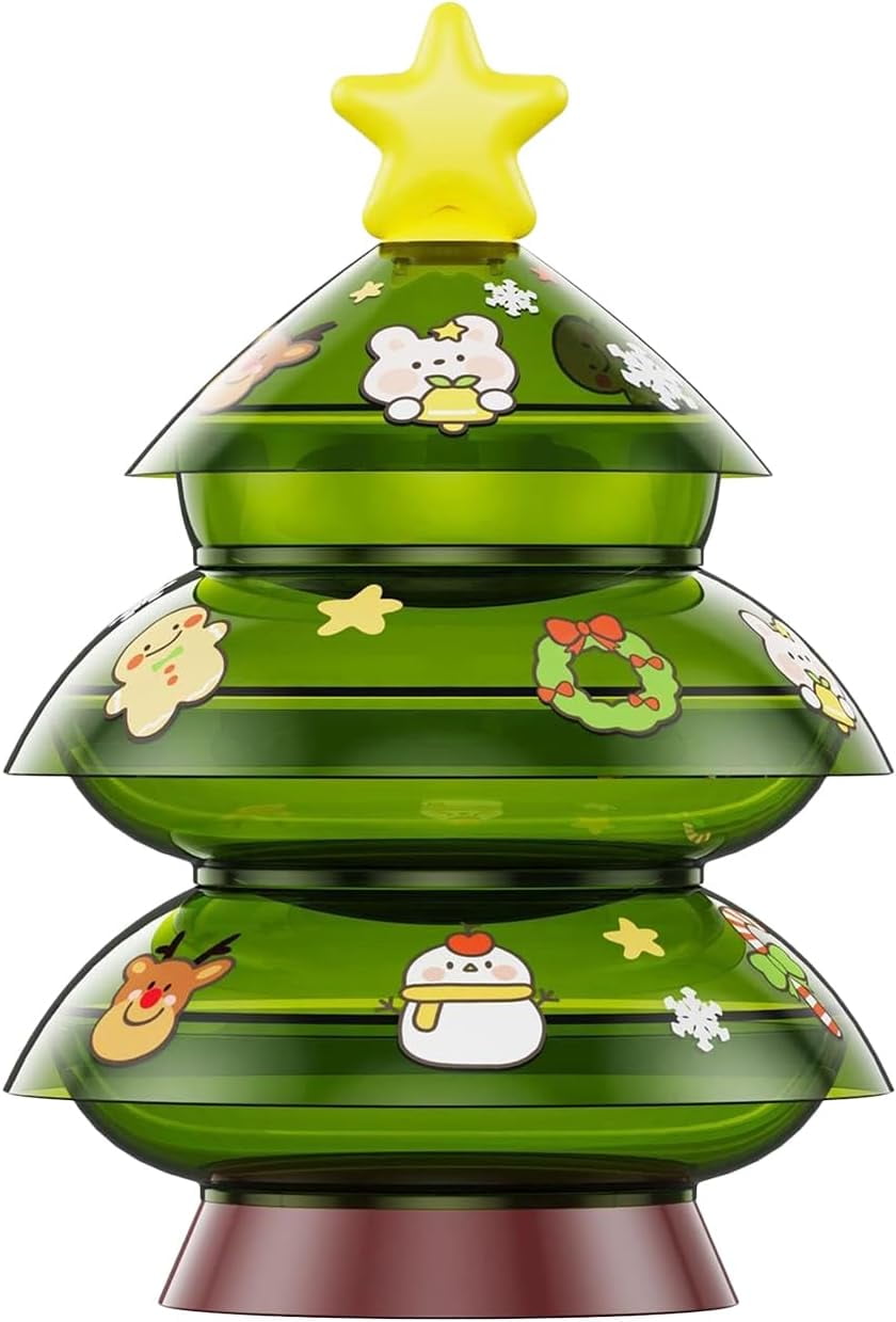 Snack Box Container – Christmas Tree Shape Tray, 3 Layer Storage Design ...