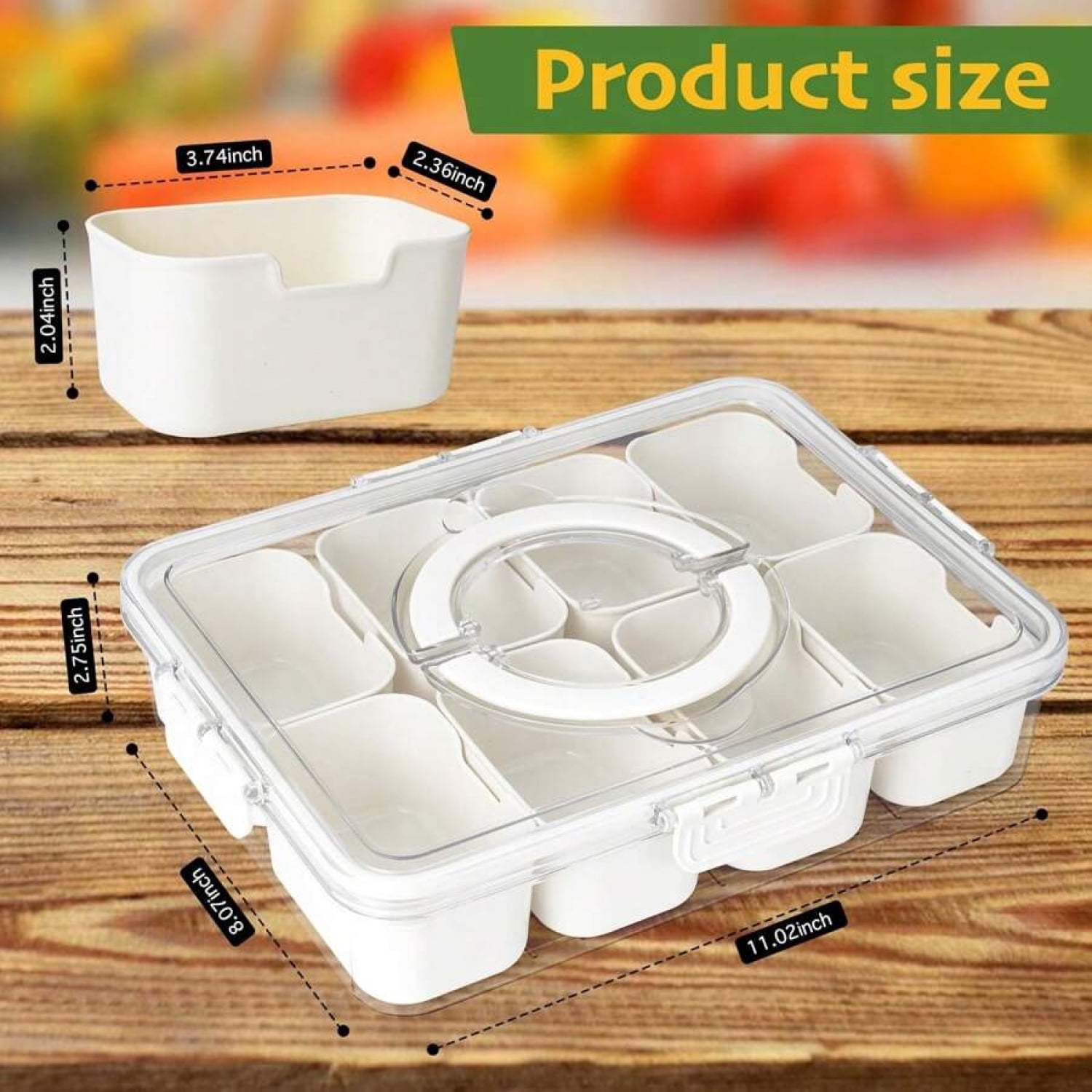 Snack Box Container, Dishwasher Safe Fruit Storage Containers, Divided ...