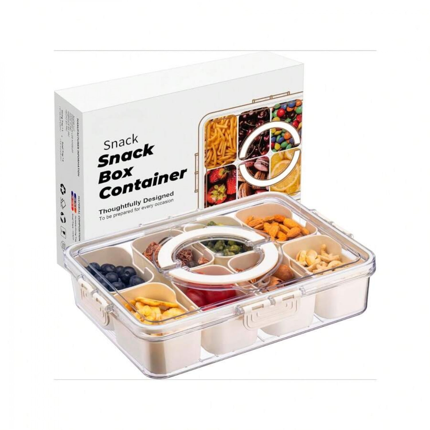 Snack Box Container, Dishwasher Safe Fruit Storage Containers, Divided ...