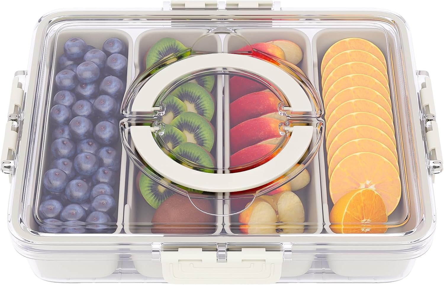 Snack Box Container, Portable Snack Box 8 Compartment Divider Tray with ...