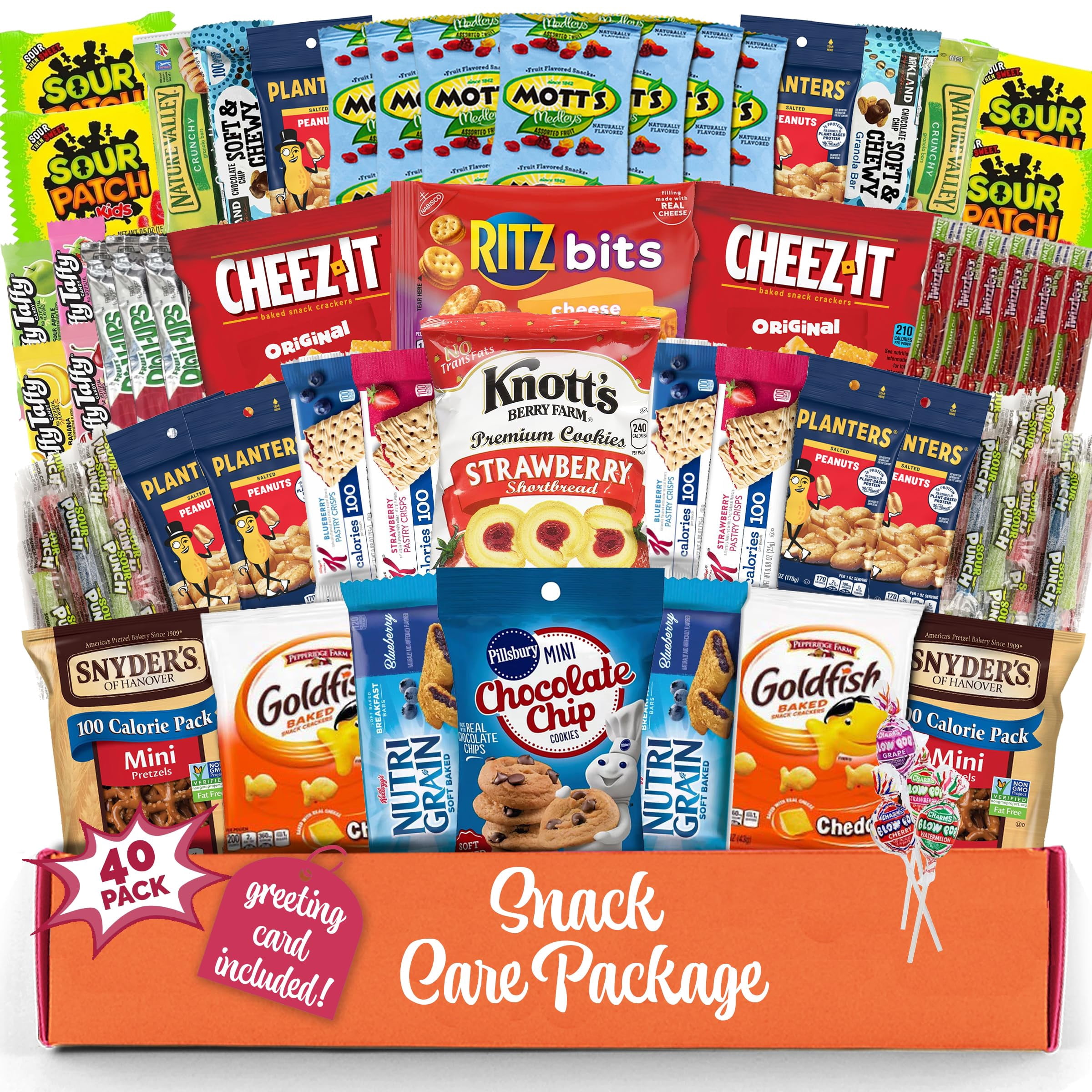 Snack Box Variety Pack (40 Count) Father's Day Basket-College Student ...