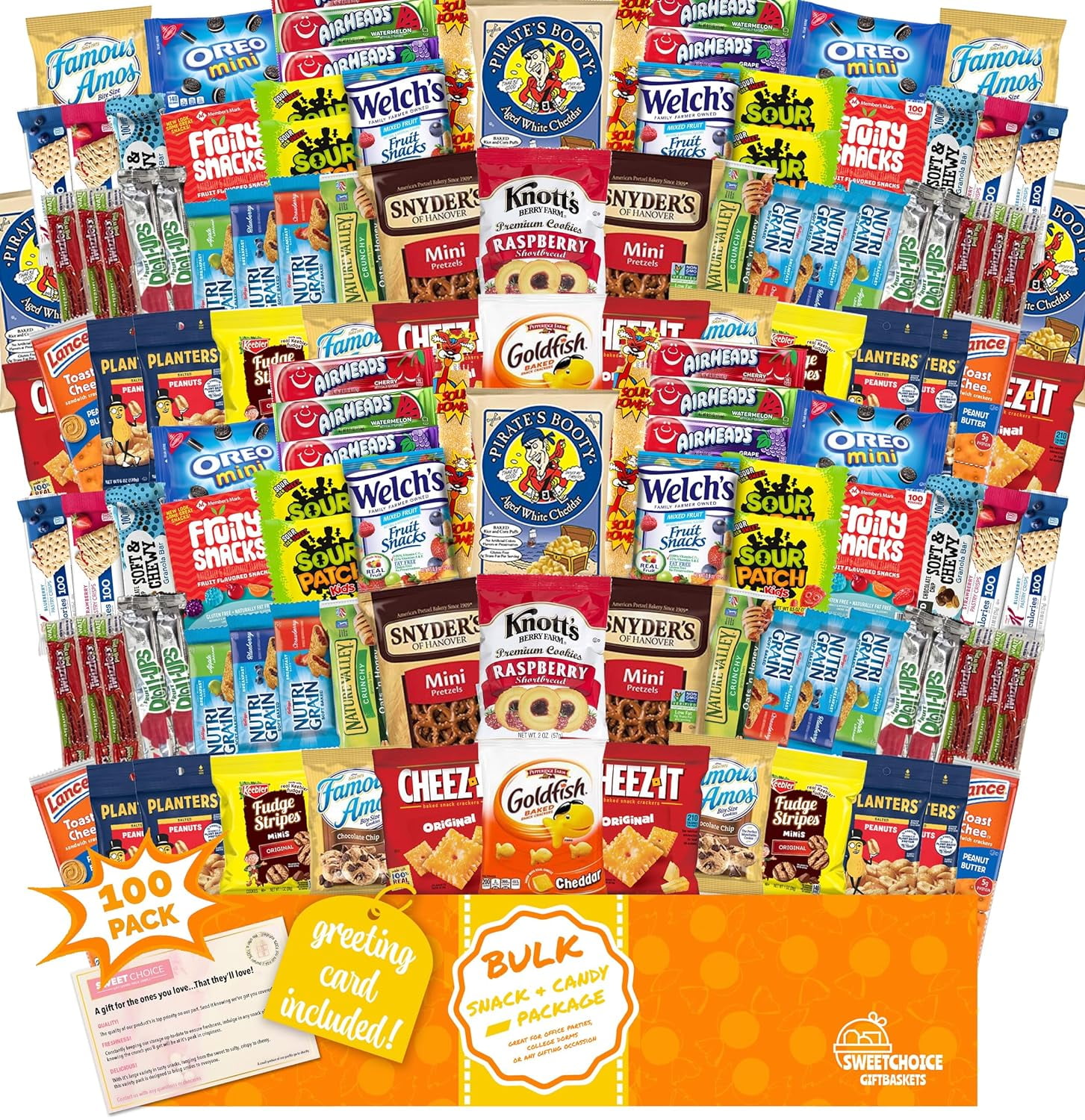 Snack Box Variety Pack Care Package (100 Count) Gift Basket for Easter ...