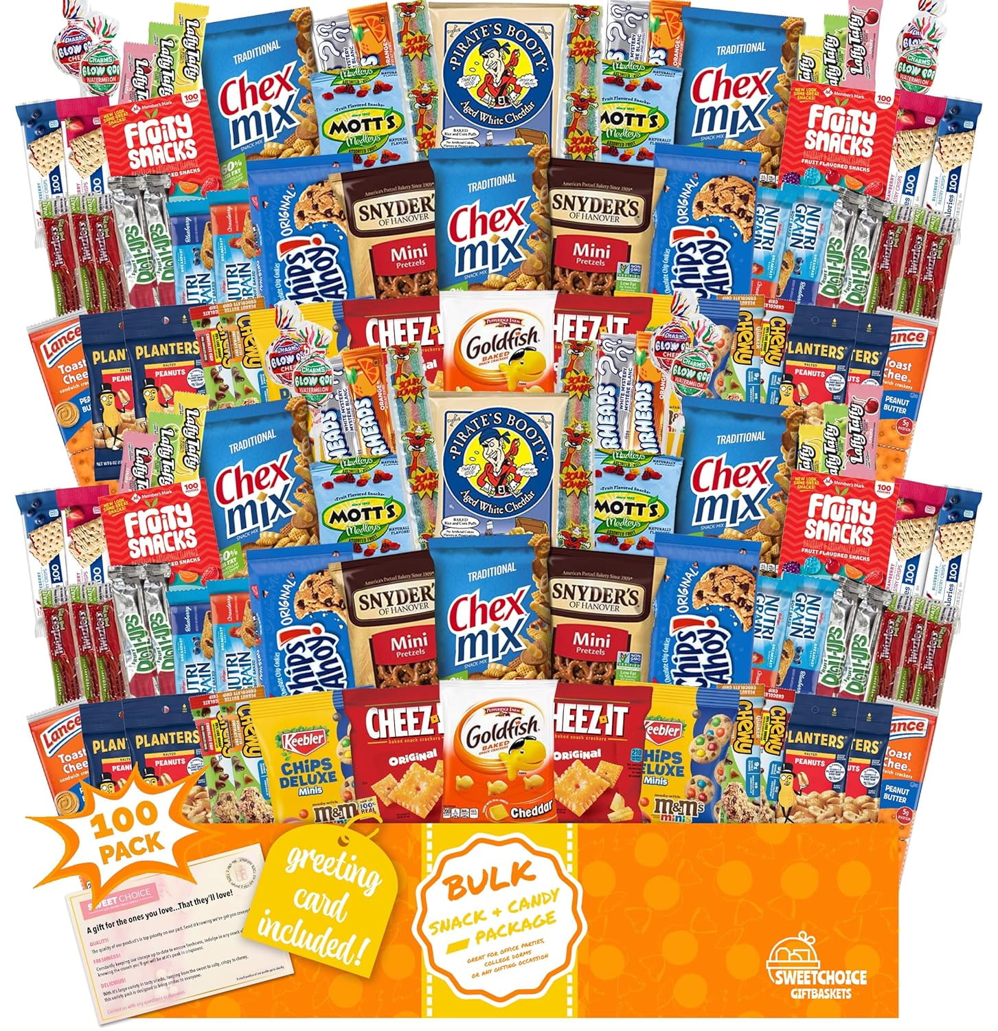 Snack Box christmas Variety Pack Care Package (100 Count) Gift Basket ...