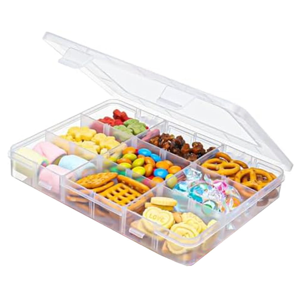 Snack Boxes for Kids With 18 Removable Grids - 3 Pack Transparent Pp ...