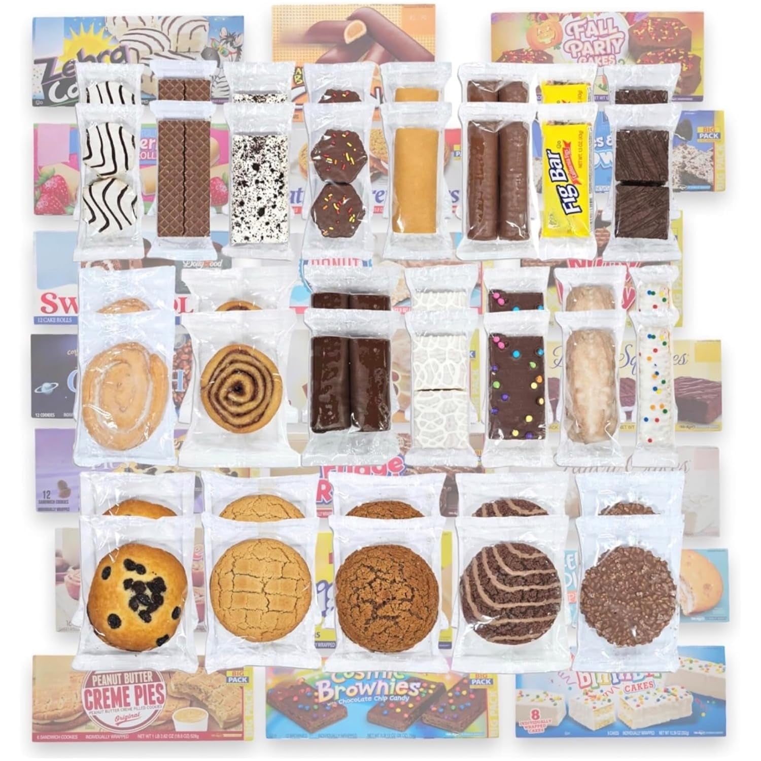 Snack Cake Bulk 40 Pack with 20 Unique Flavor Variety Pack | Bundled by ...