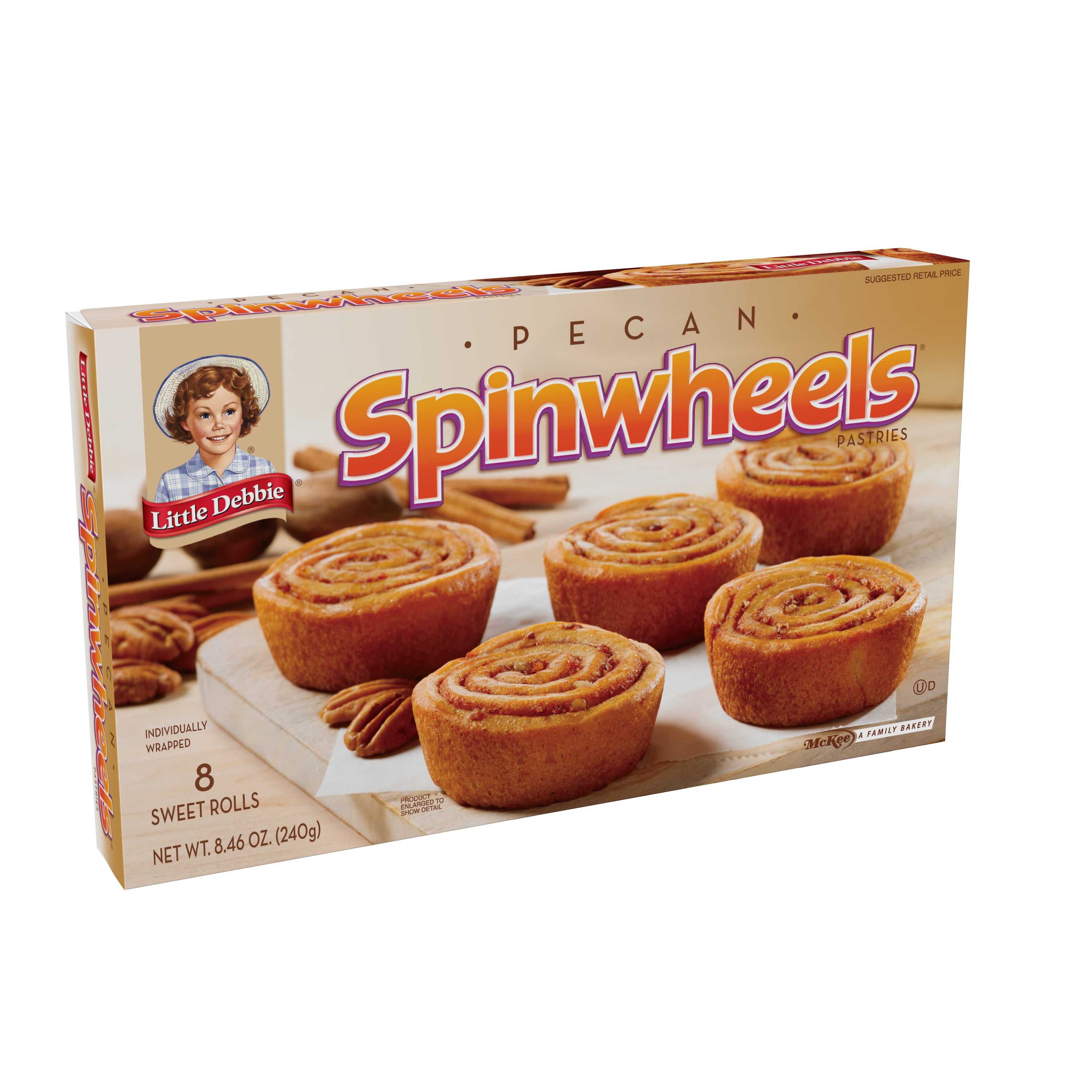 Snack Cakes, Little Debbie Family Pack Pecan SPINWHEELS Â® sweet rolls ...