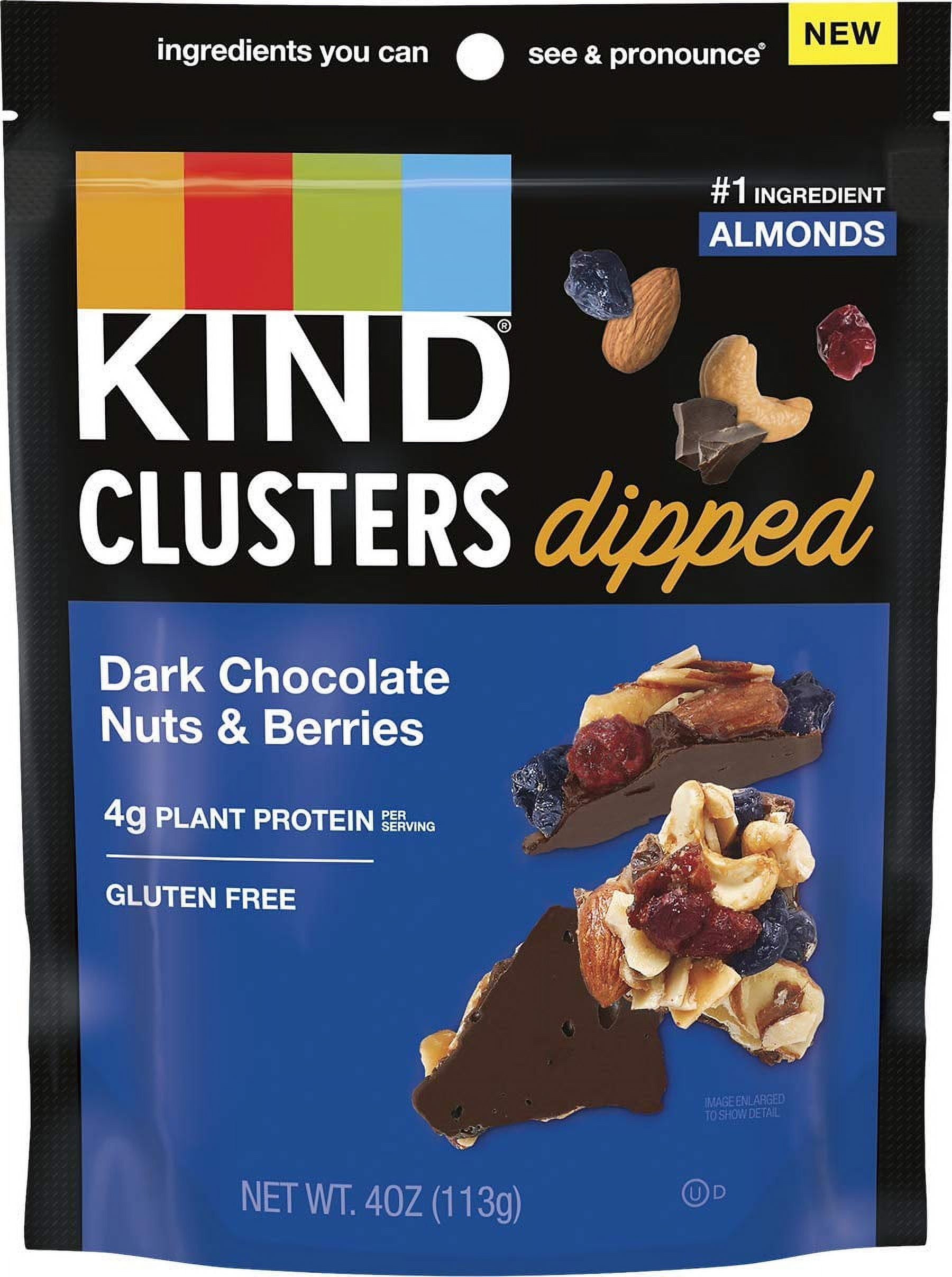 Snack Clusters Dipped, Dark Chocolate Nuts & Berries, Gluten Free, 4g ...